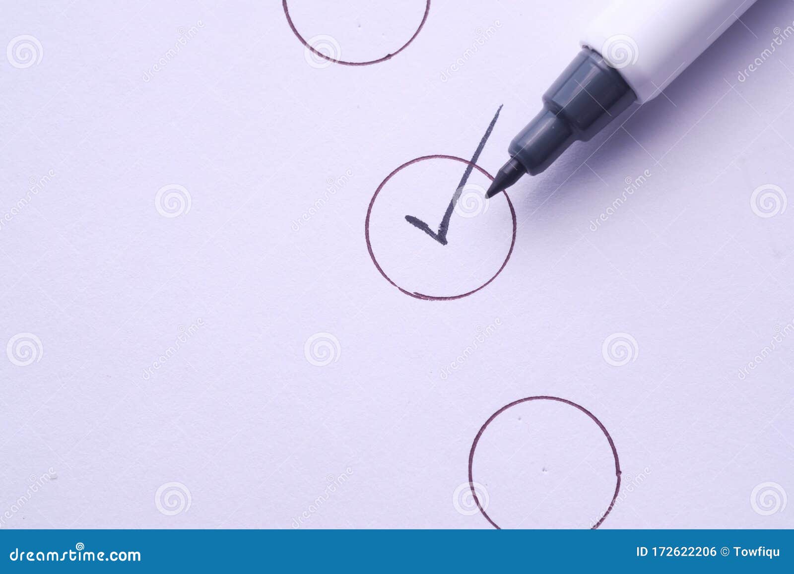 Top View of Check Mark in a Box on White Paper Stock Photo - Image of ...