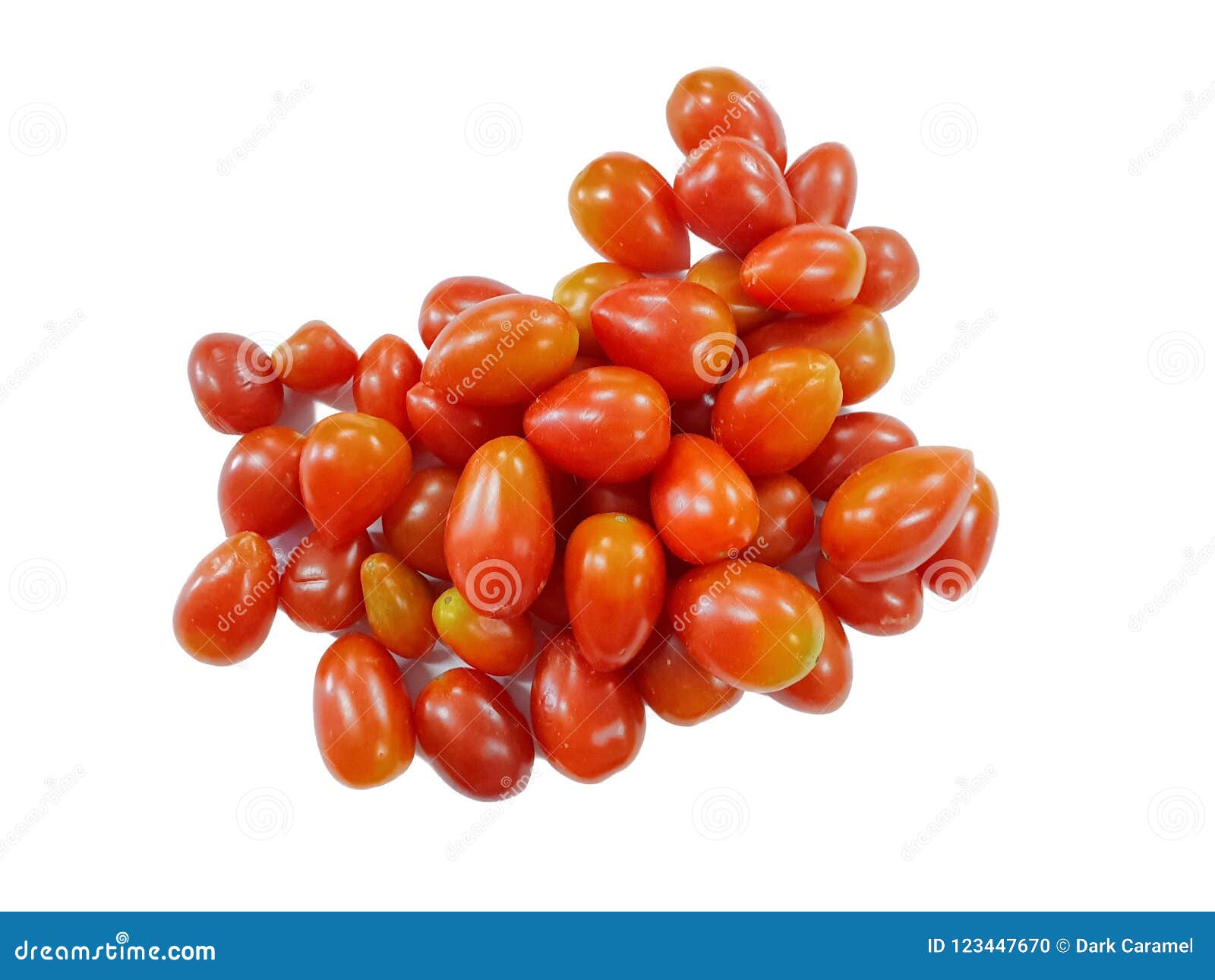 Top View of Cherry Tomatoes Isolated on White Background. Stock Photo ...