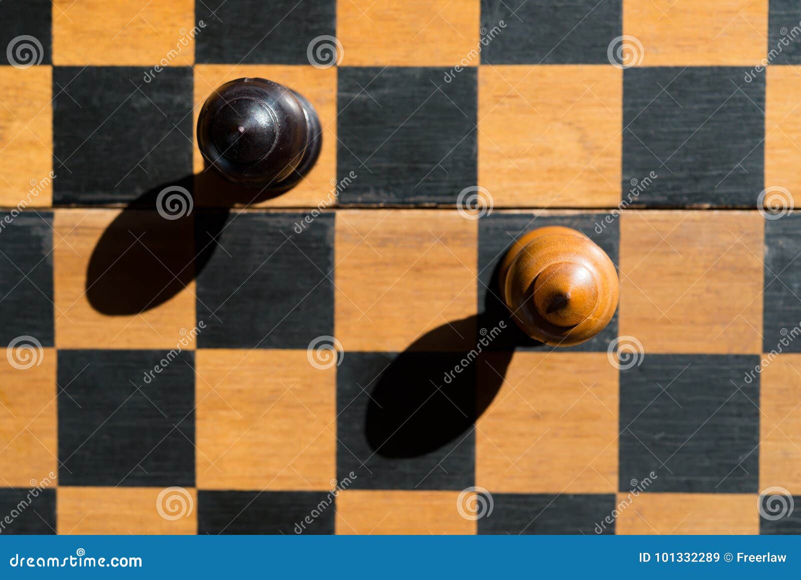 Top View Chess Knights Stand On Chess Board With Shadows Stock ...