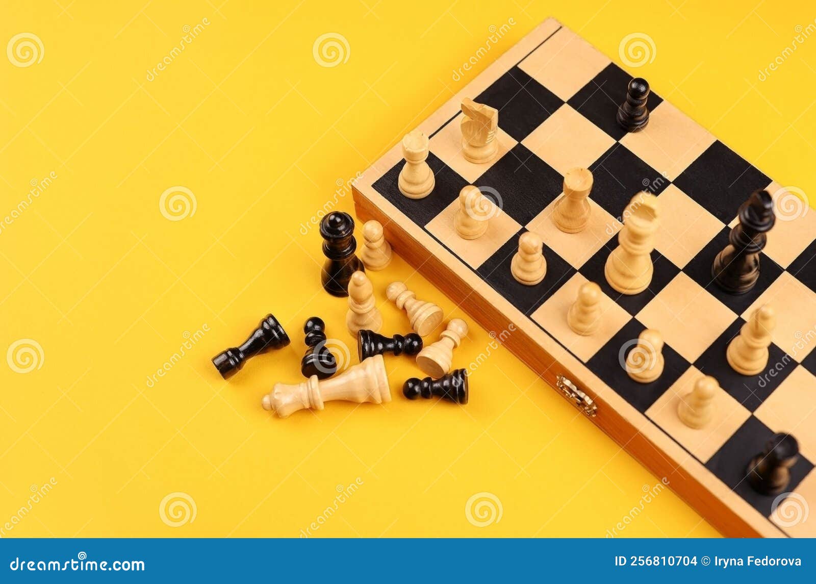 Top View Of Chess Board With Chess Pieces On White Background Stock ...