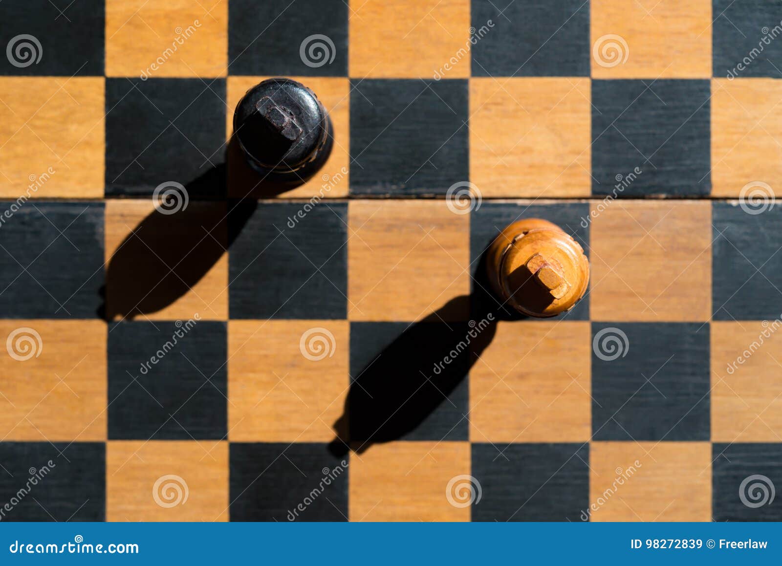 Top View Chess Kings Stand on Chessboard Stock Image - Image of ...