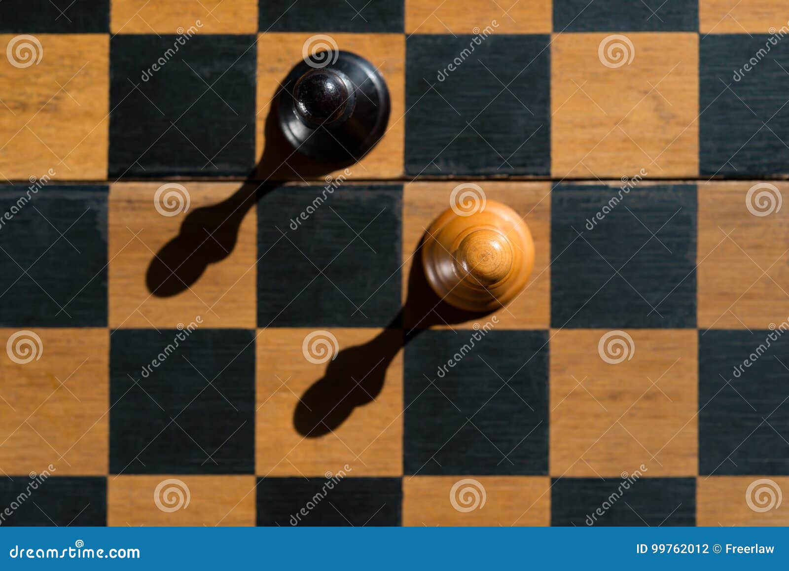 Top View Chess Pawns Stand on Chess Board with Shadows Stock Photo ...