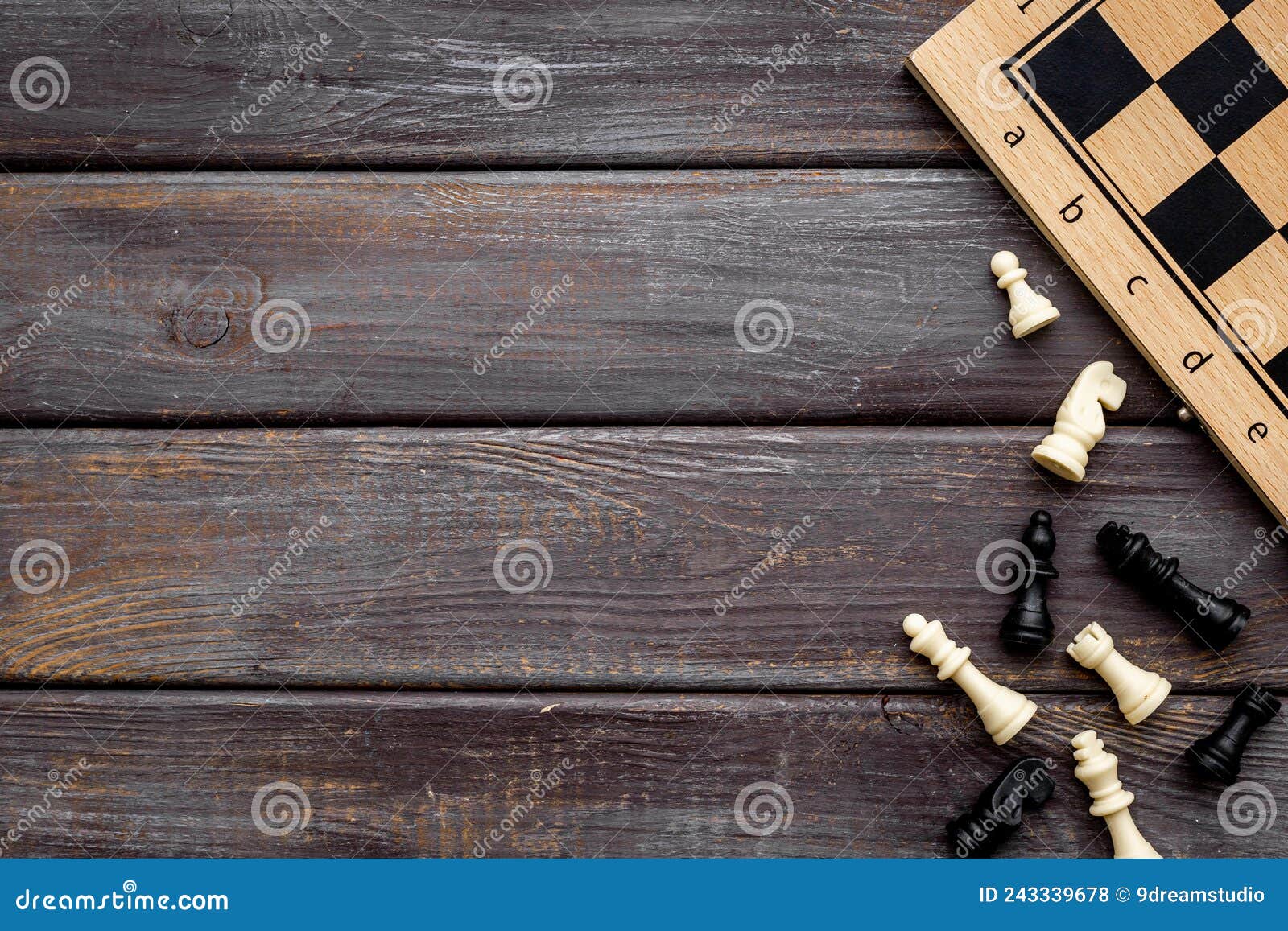 Top View of Chess Pieces Battle on Chessboard. Teamwork Concept Stock ...