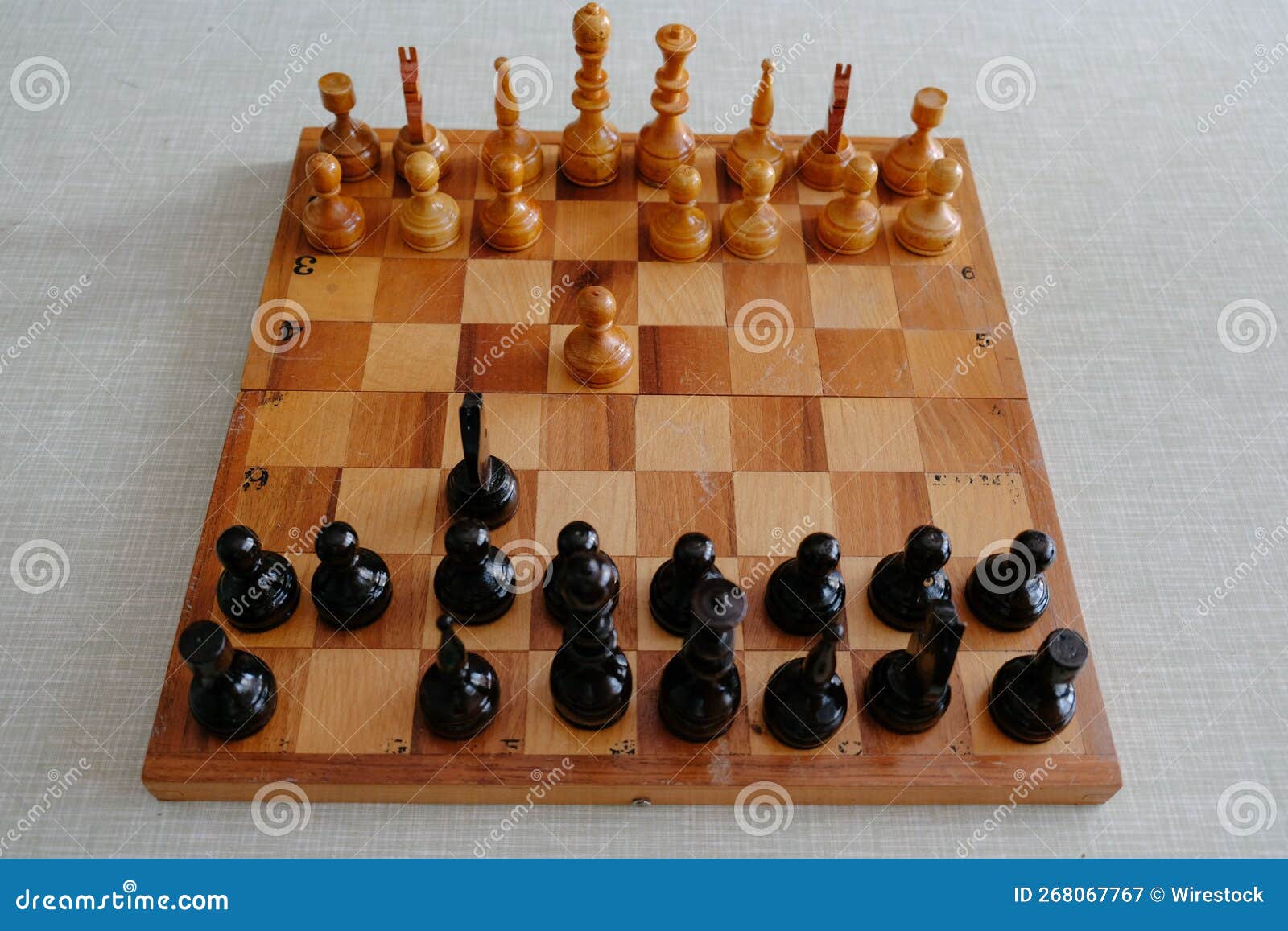 Top View of Chess Pieces on a Chessboard Stock Image - Image of vintage ...