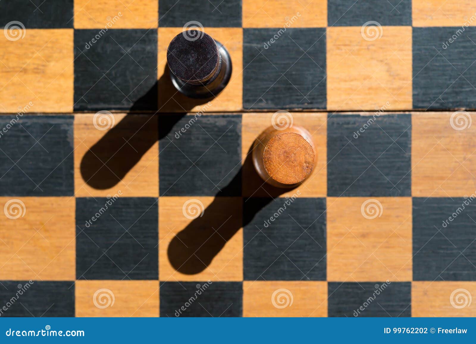 Top View Chess Rooks Stand on Chess Board with Shadows Stock Photo ...