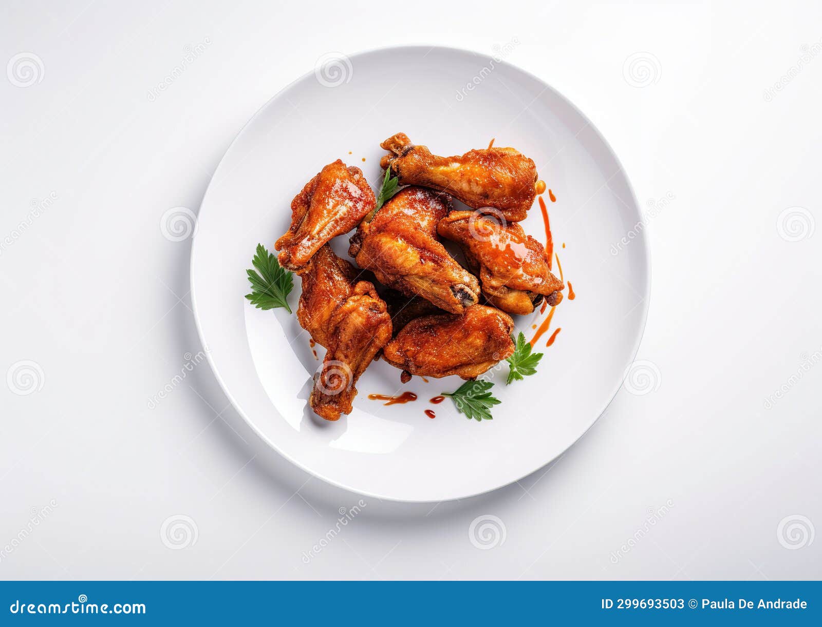 Top View Chicken Wings on the White Background Stock Illustration ...