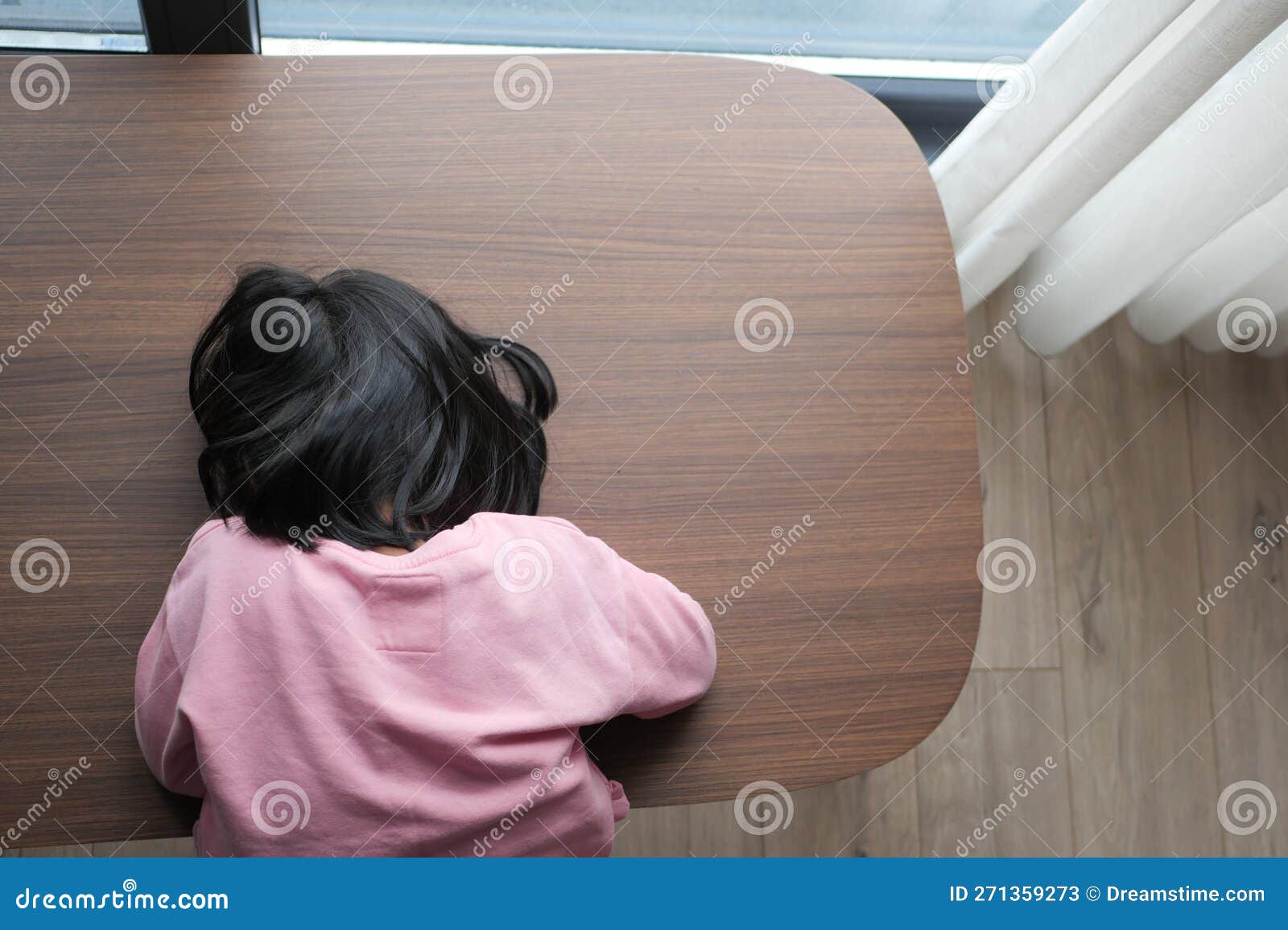 Top View of Child Head Down on Desk Stock Image - Image of shame ...