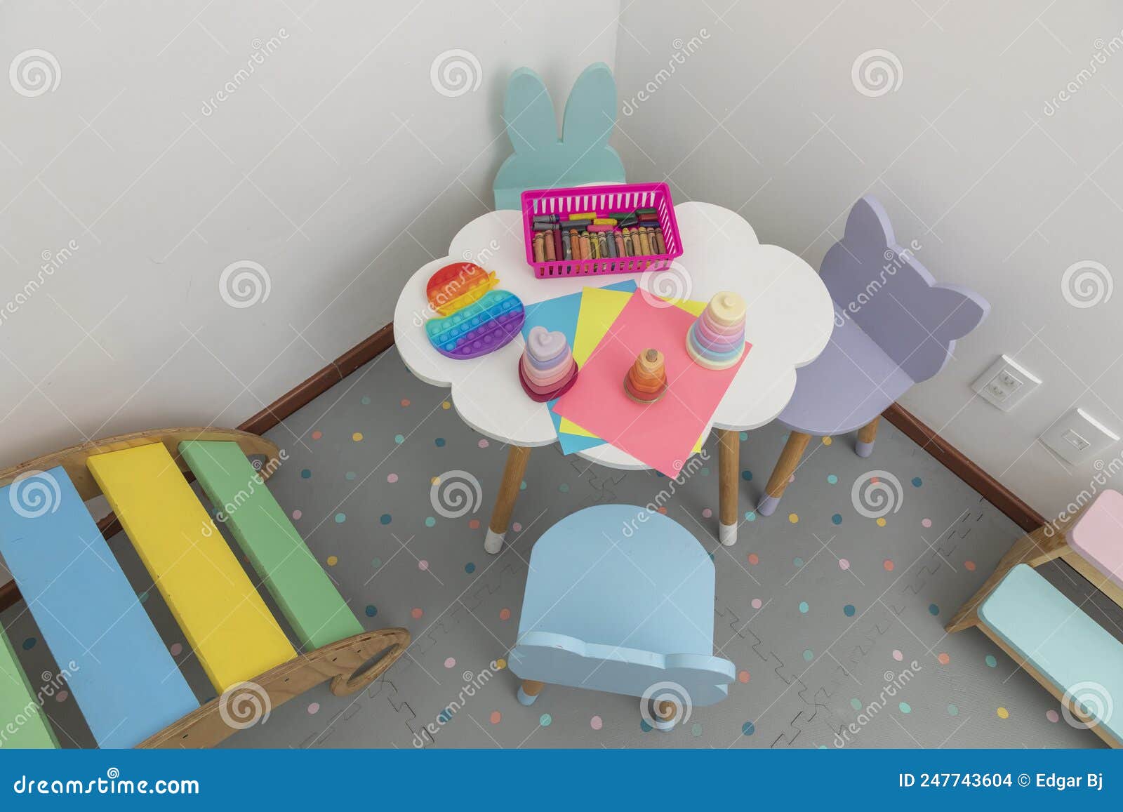 Top View of a Children S Work Table in a Pediatric Office, with Crayons ...