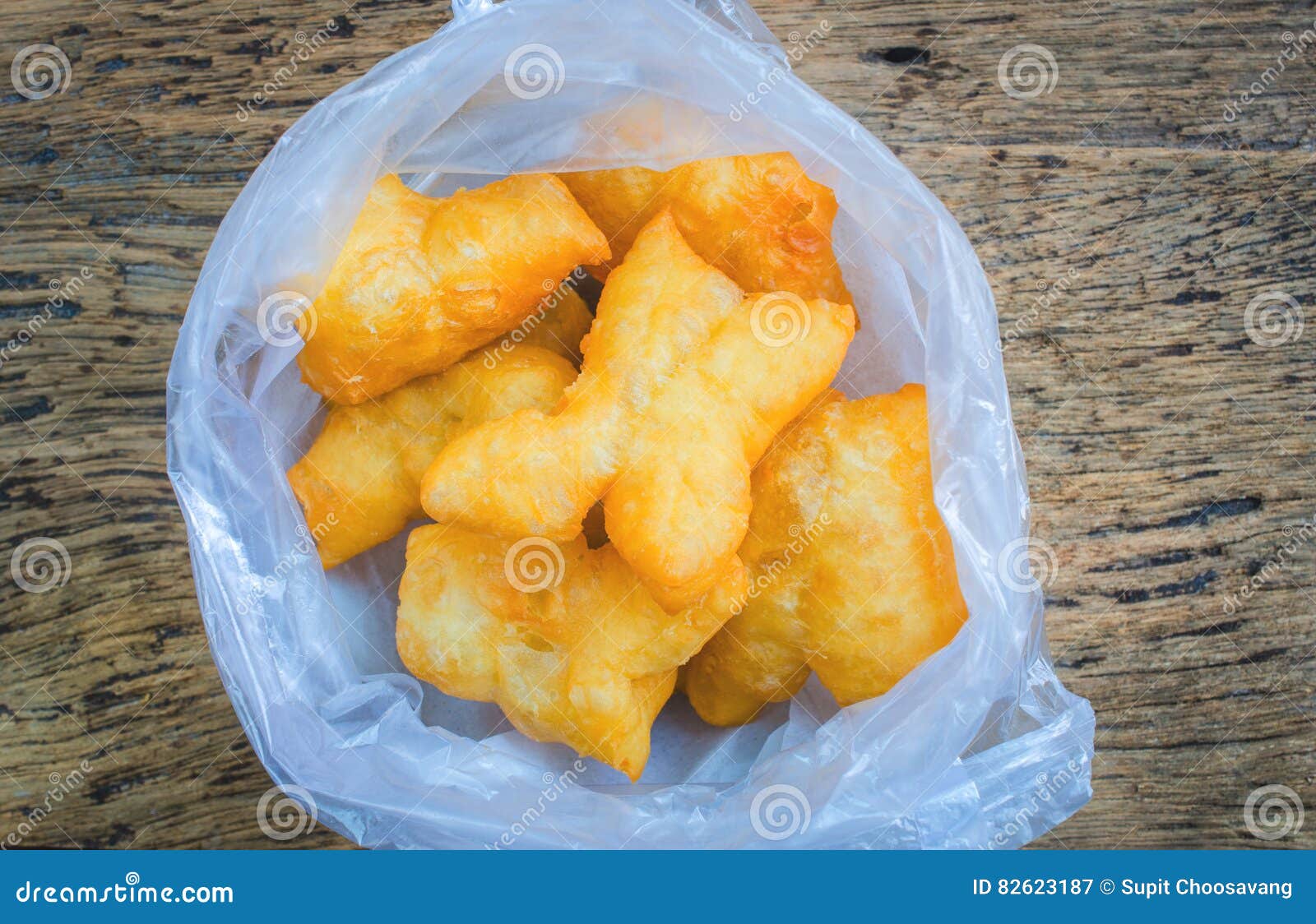 Top View Chinese Deep Fried Dough Sticks in Plastic Bag Stock Image ...