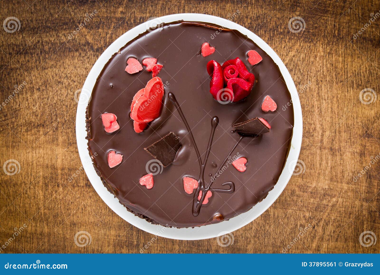 Top view of chocolate cake stock image. Image of birthday - 37895561