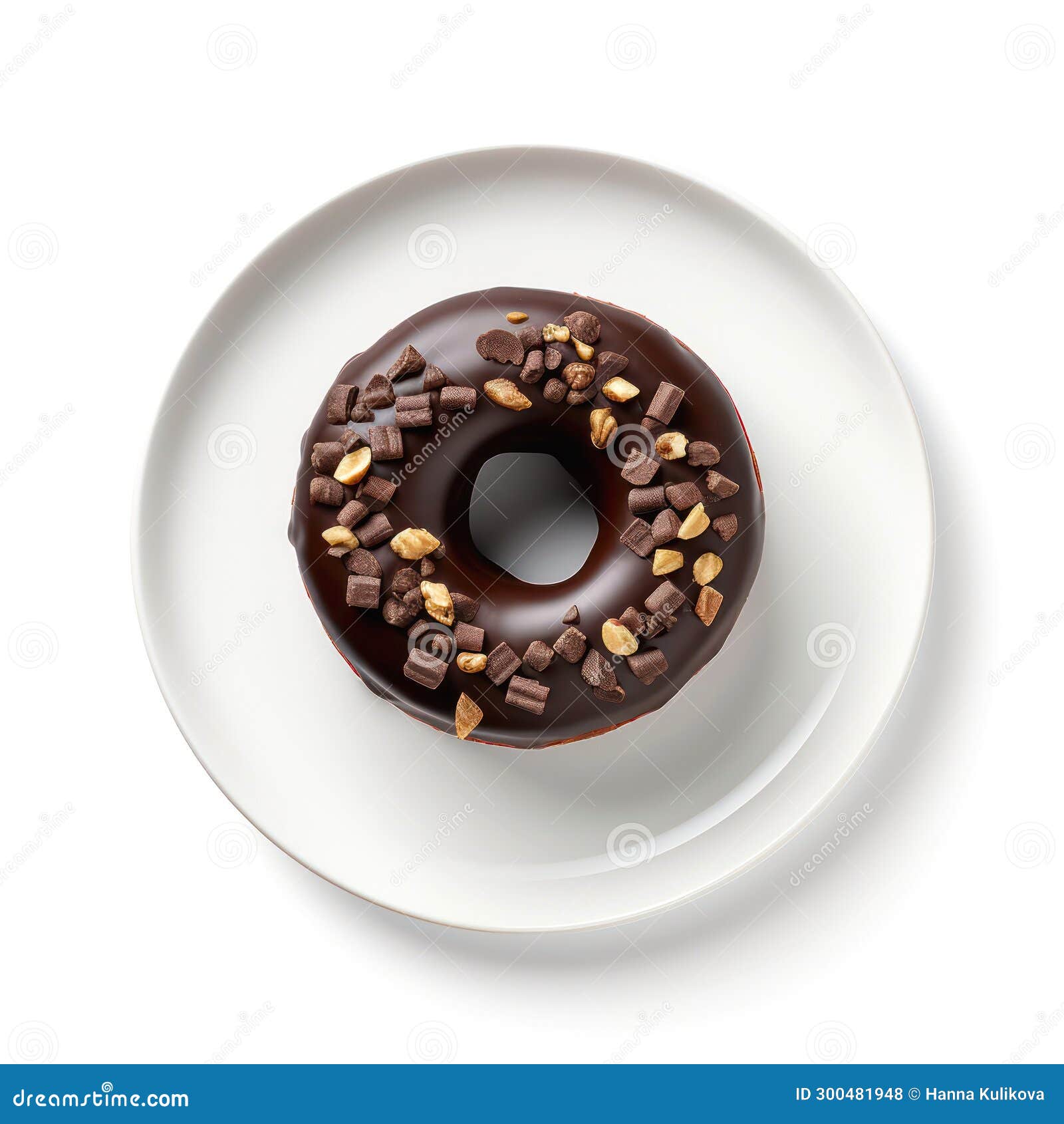 Top View of Chocolate Donut. Stock Illustration - Illustration of ...