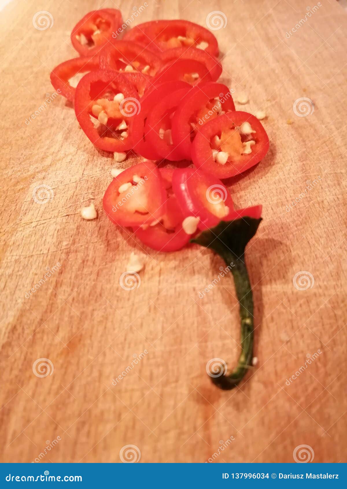 Top View of Chopped Chilli on the Cutting Board Stock Photo - Image of ...