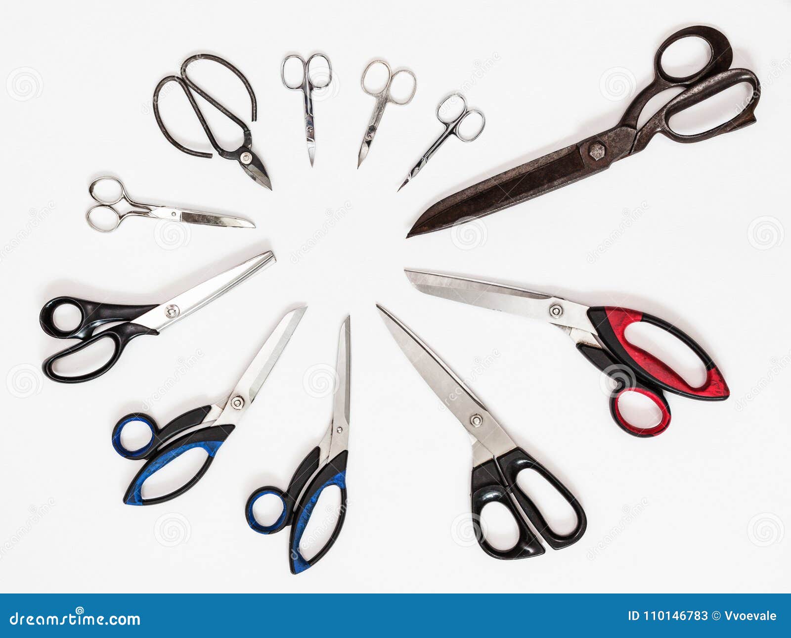 Top View of Circle from Various Scissors Stock Image - Image of paper ...