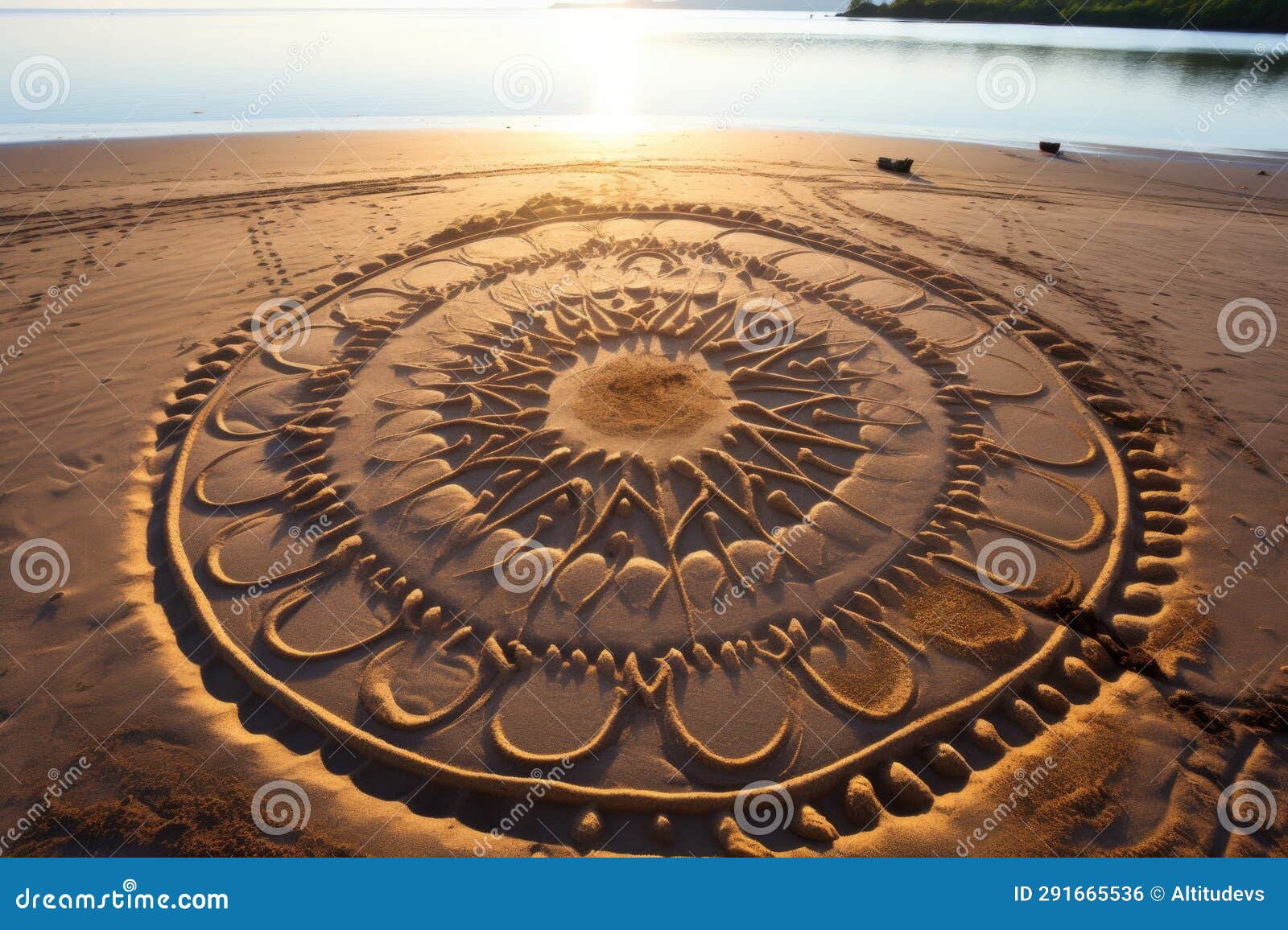 Top View of a Circular Sand Drawing for Solstice Stock Photo - Image of ...