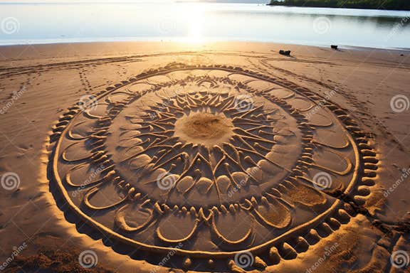 Top View of a Circular Sand Drawing for Solstice Stock Photo - Image of ...