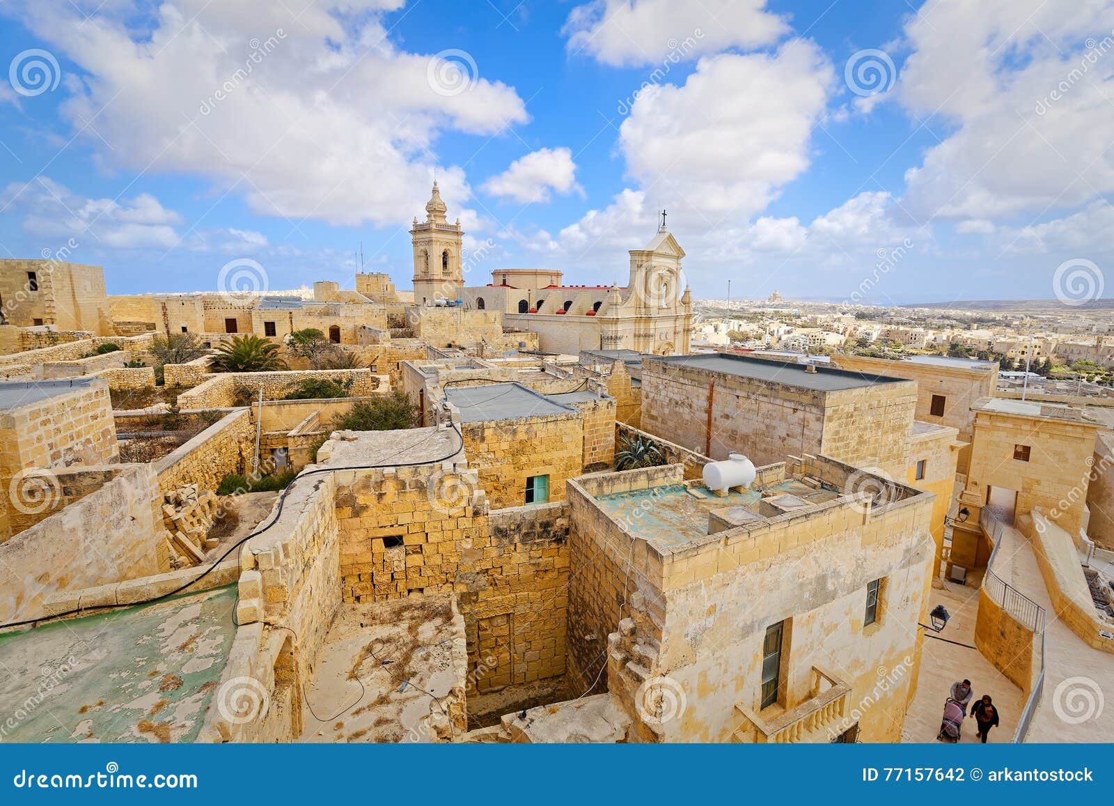 Top View from Citadel, Ir-Rabat, Malta Stock Photo - Image of juno ...