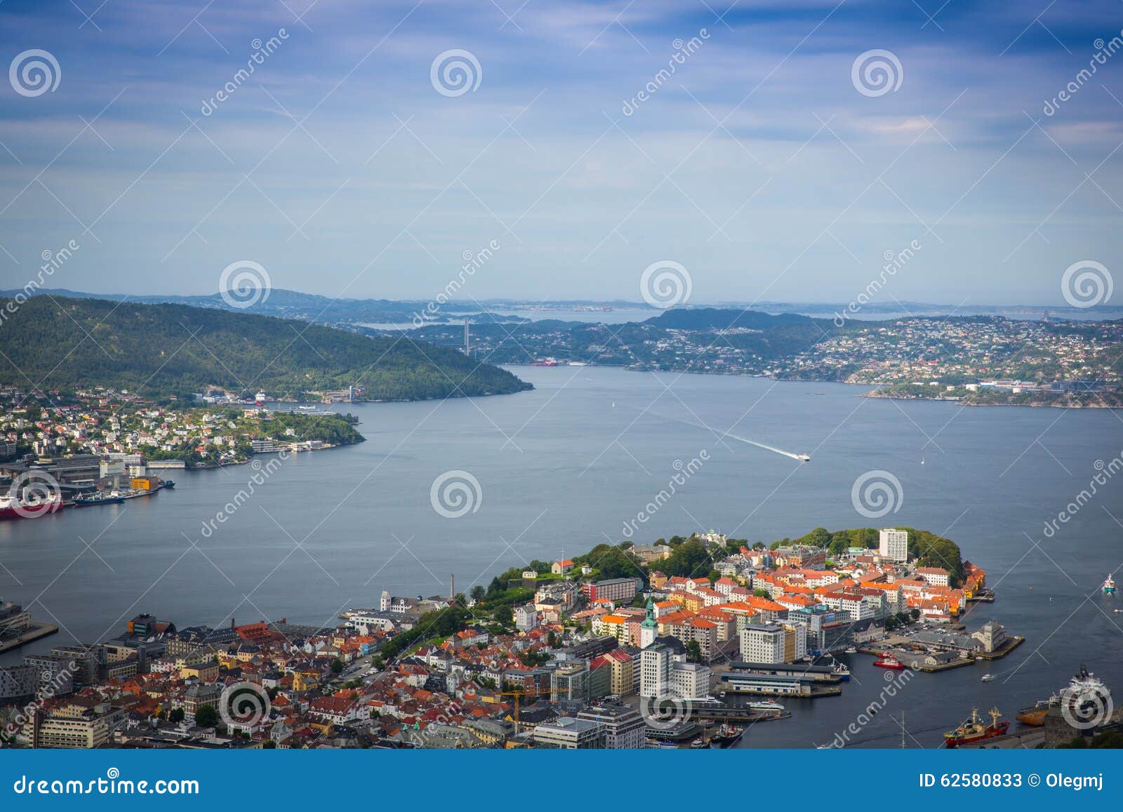 Top View of the City of Bergen. Stock Image - Image of square, lake ...