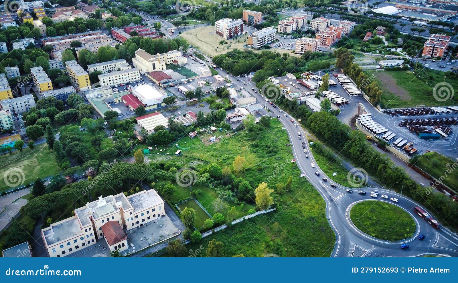 Top View of a City with Dense Infrastructure in Rome, Italy Stock Image ...