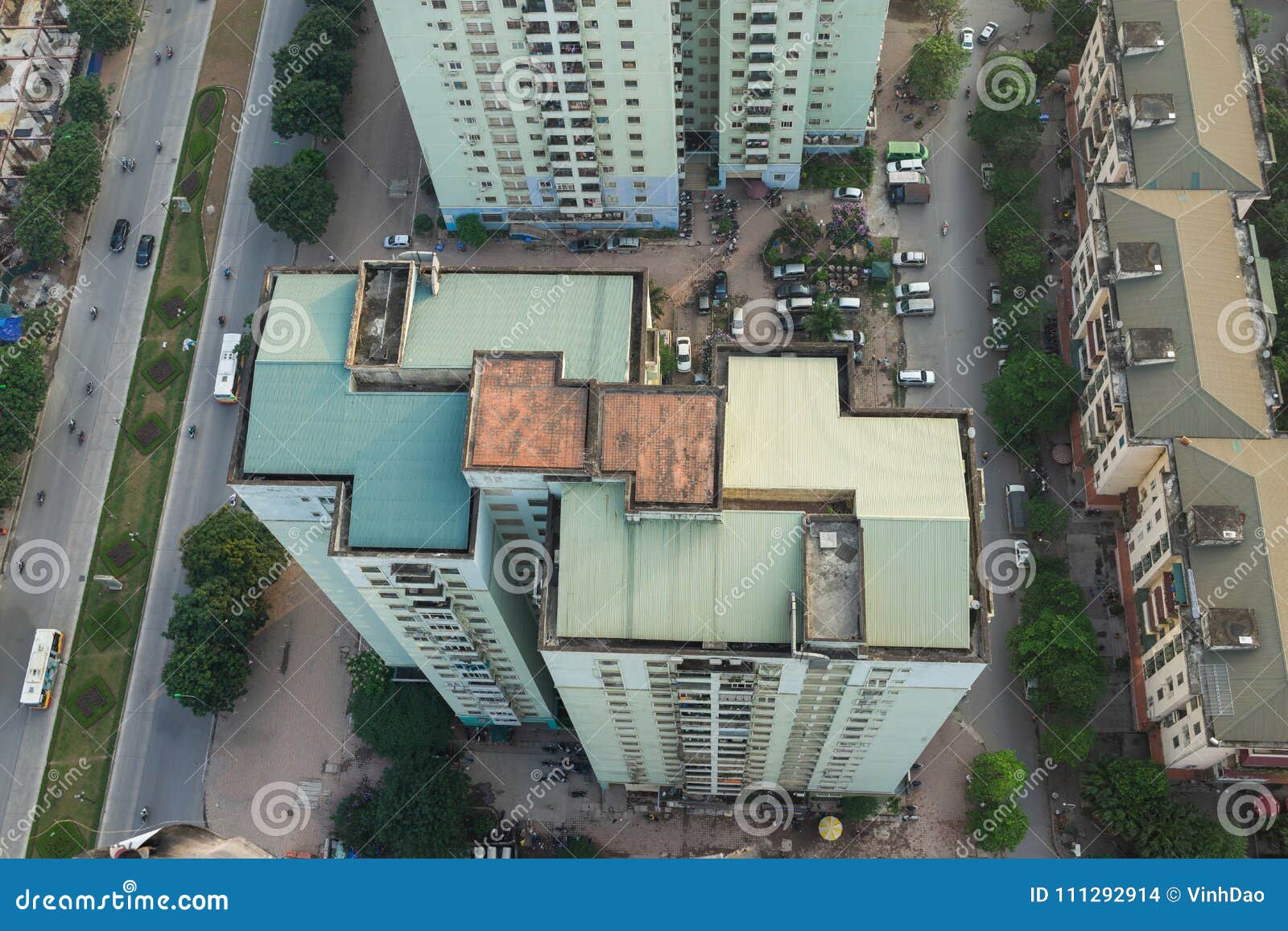 Top View of a City High Building Stock Photo - Image of district ...