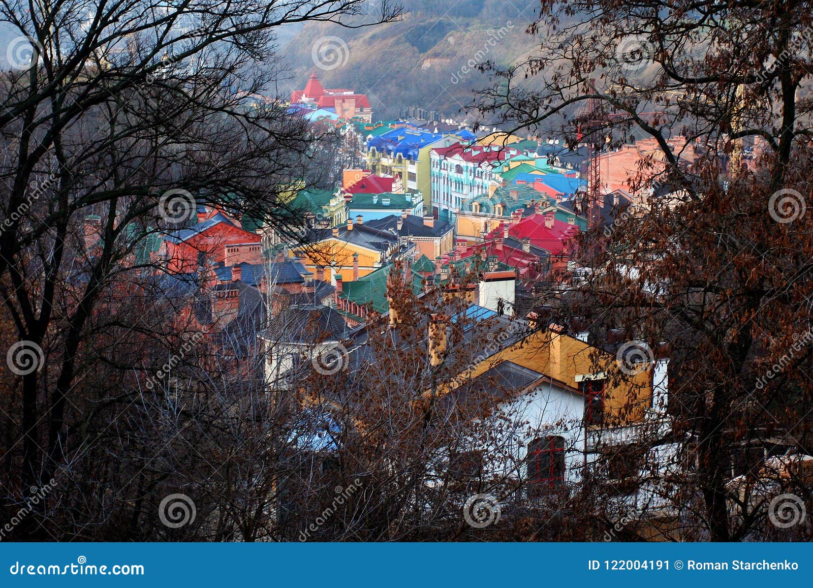 Top View of the City Landscape with Bright Multi Colored Houses Stock ...