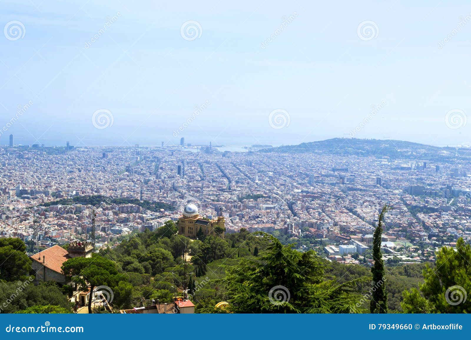 Top View of Cityscape of Barcelona, Spain Stock Photo - Image of light ...