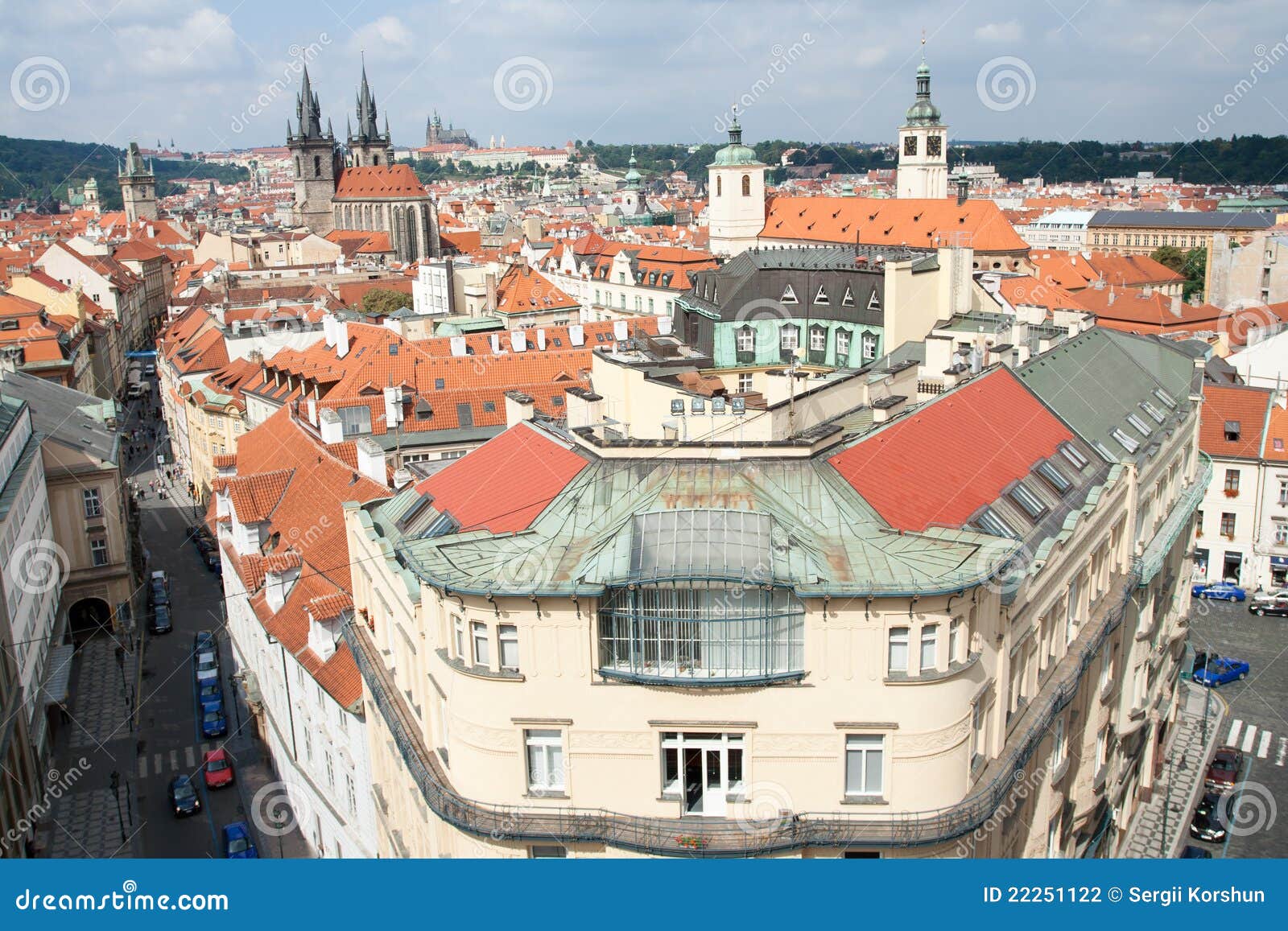 Top View Cityscape on Old Prague District Stock Photo - Image of houses ...