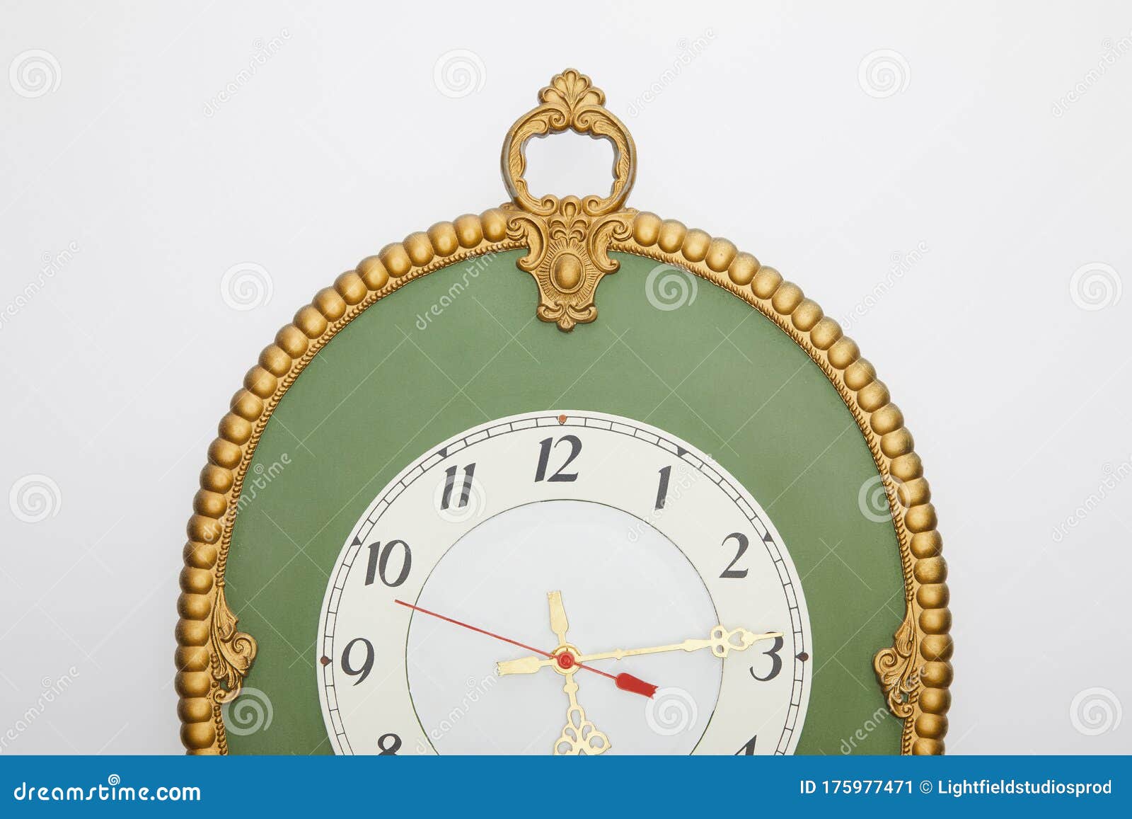 Top View of Classic Clock on Stock Image - Image of reminders, symbols ...