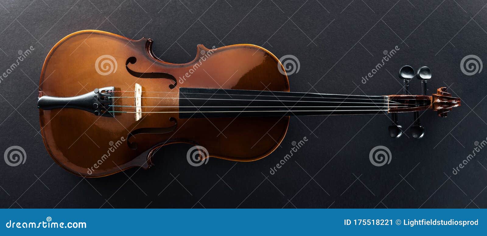 Top View of Classical Cello on Black Background. Stock Image - Image of ...