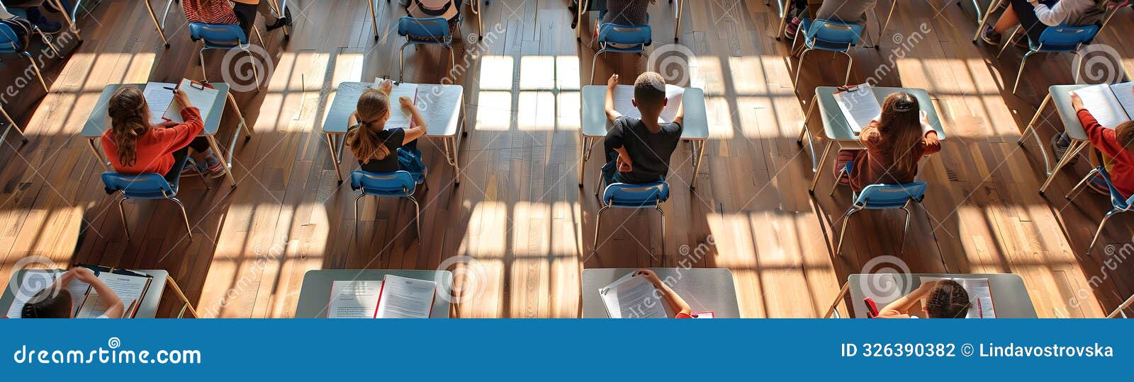 Top View of Classroom with Desks. Stock Illustration - Illustration of ...