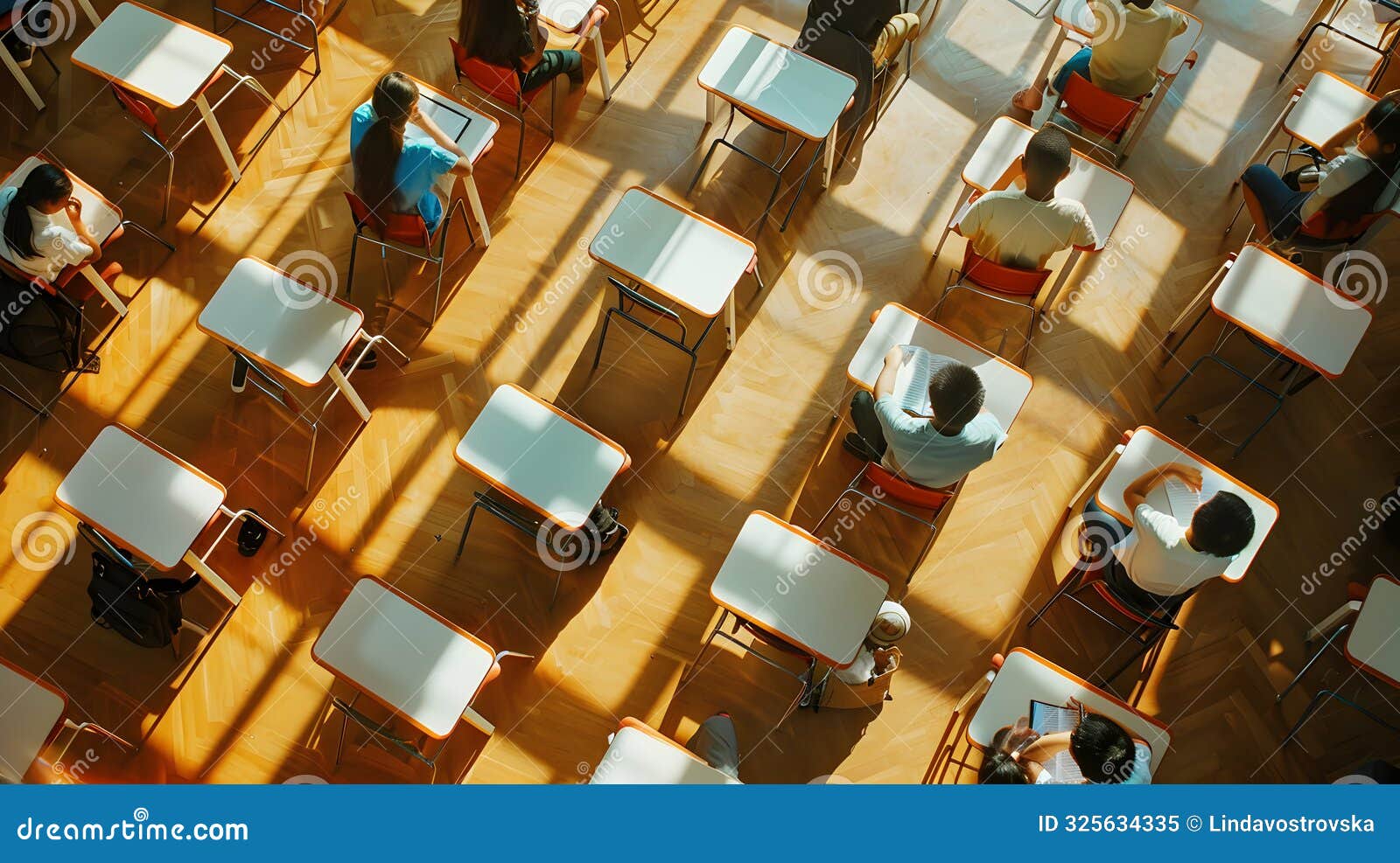 Top View of Classroom with Desks. Stock Illustration - Illustration of ...
