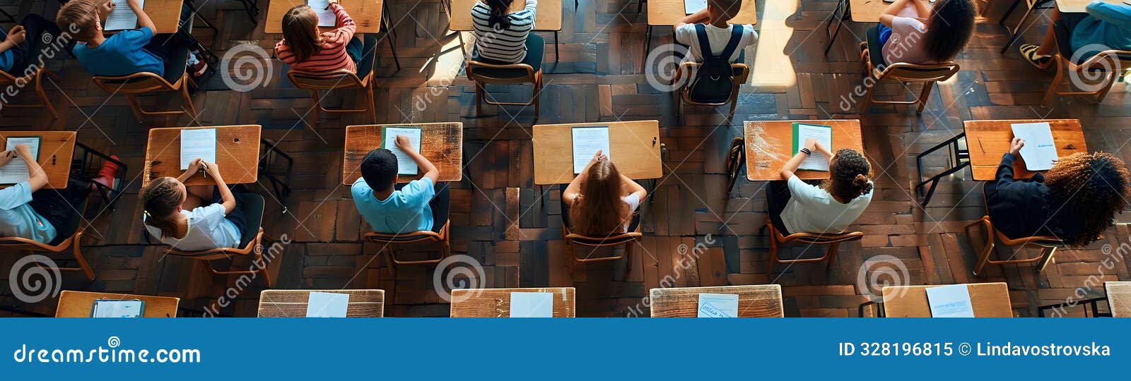 Top View of Classroom with School Children. Stock Illustration ...