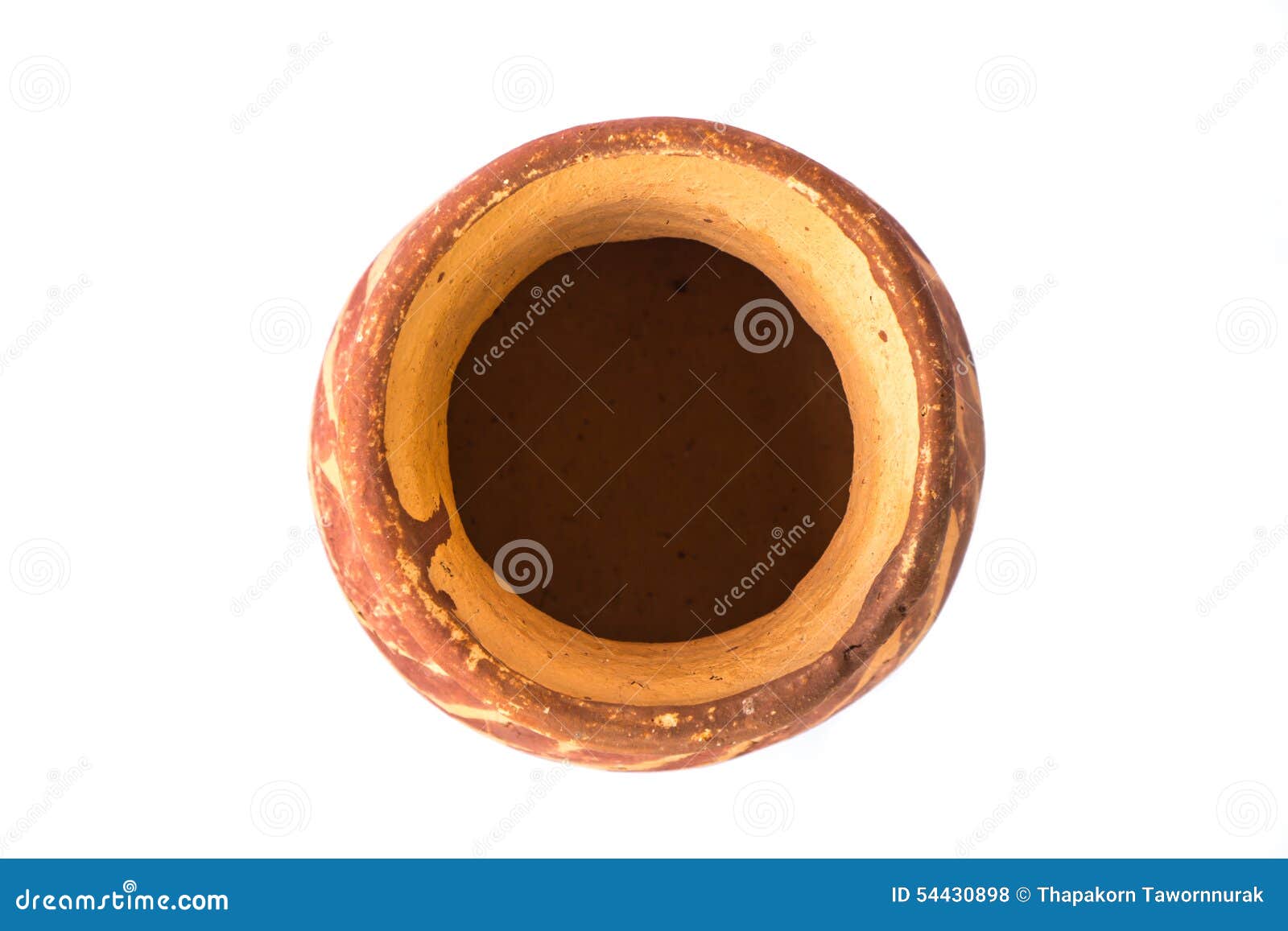 Top View of Clay Pot Isolated Stock Photo - Image of brown, goods: 54430898