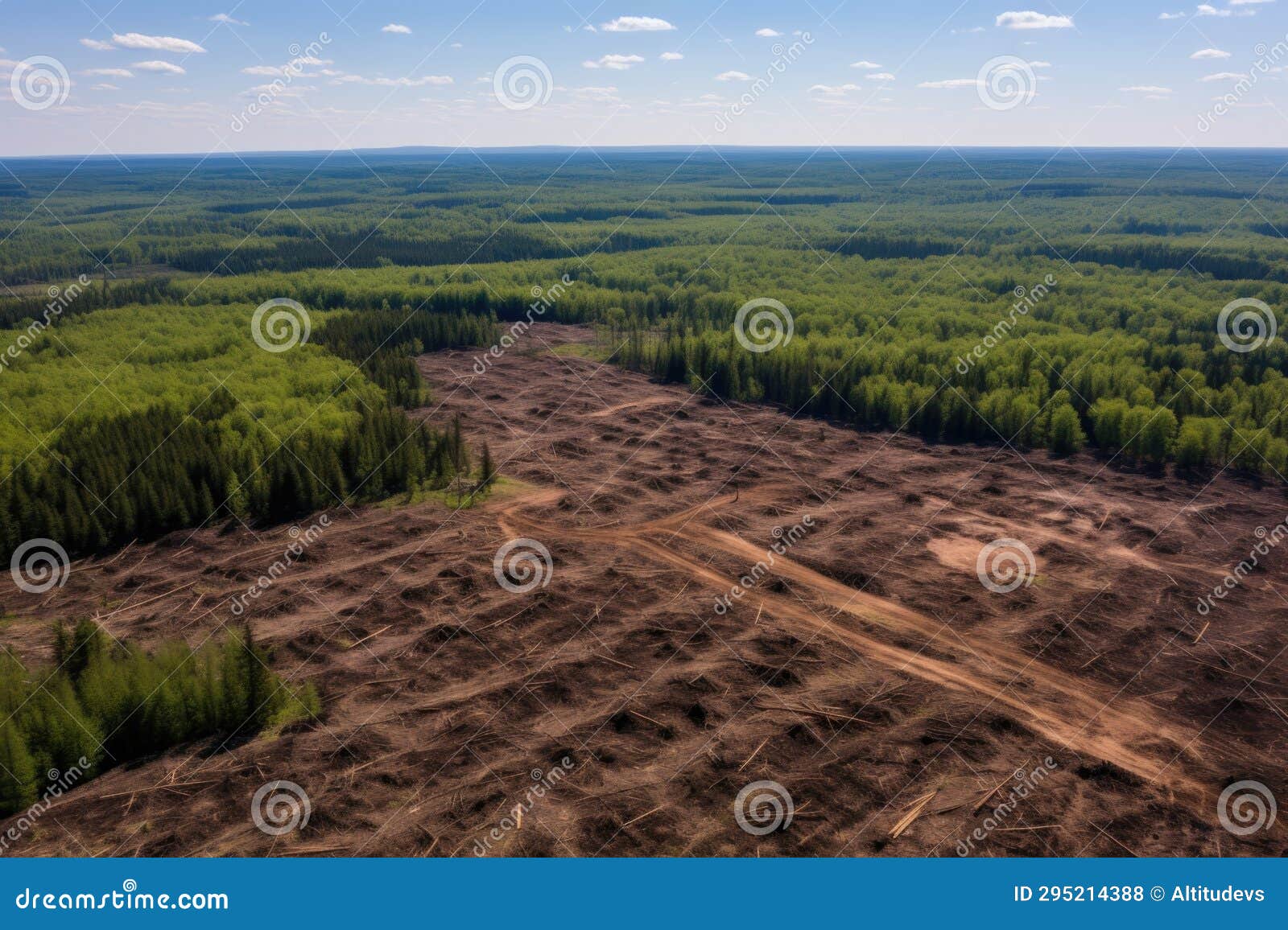 Top-view of a Clear-cut Forest Stock Illustration - Illustration of ...