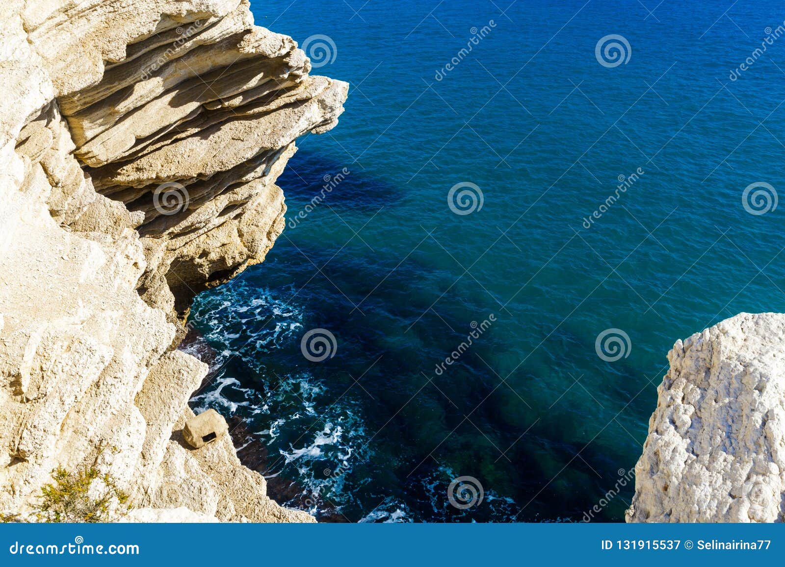 Top View of Cliffs, Bays, Clear Sea - Nature Background Stock Image ...