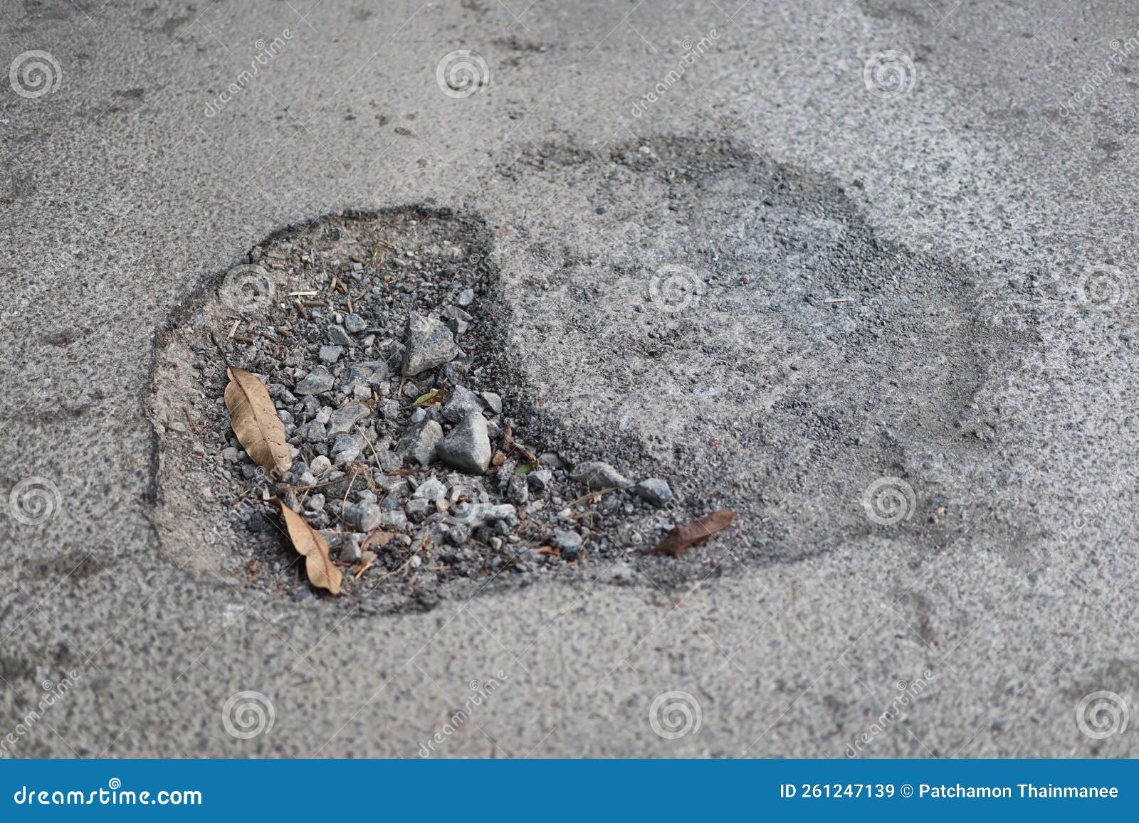 Top View, Close-up, Damaged Cement Road, Bumpy Ground. Stock Image ...