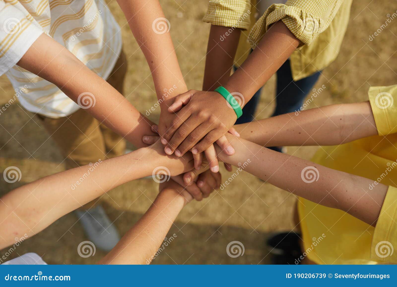 Kids Holding Hand Outdoors stock image. Image of schoolgirl - 190206739