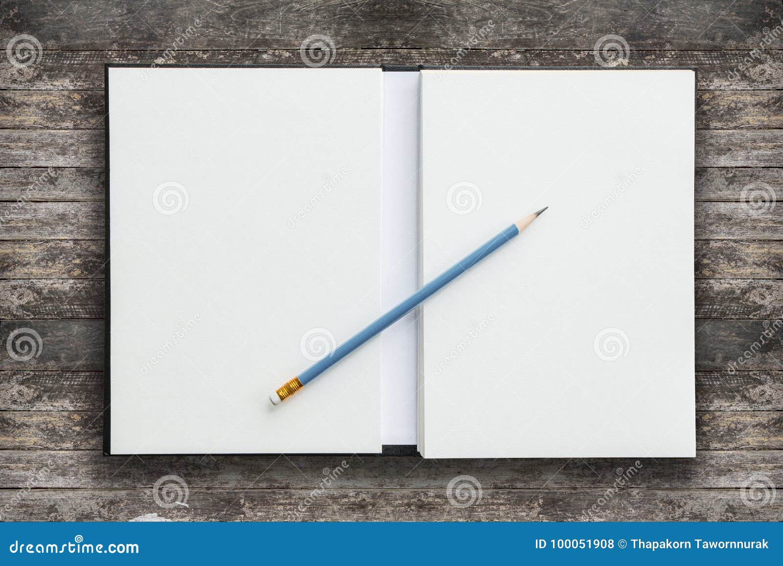 Open notebook with pencil stock photo. Image of learn - 100051908