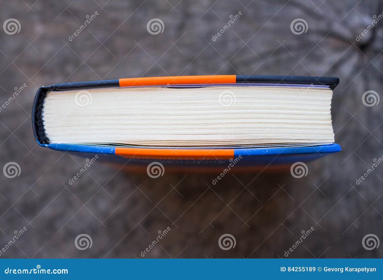 Top View of the Closed Book on a Wooden Board Stock Image - Image of ...