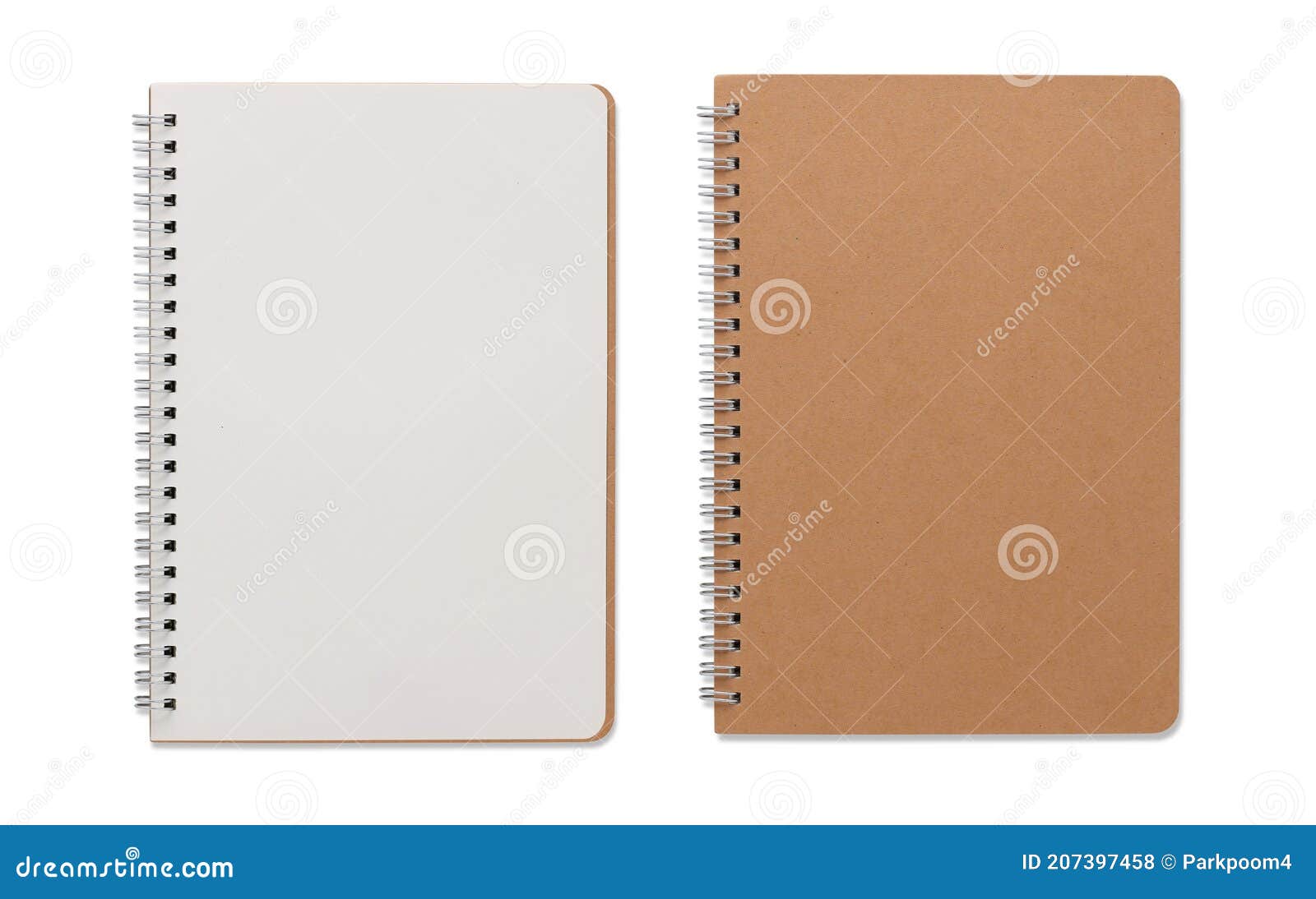 Top View Closed and Opened Image of Spiral Blank Notebook or Notepad ...