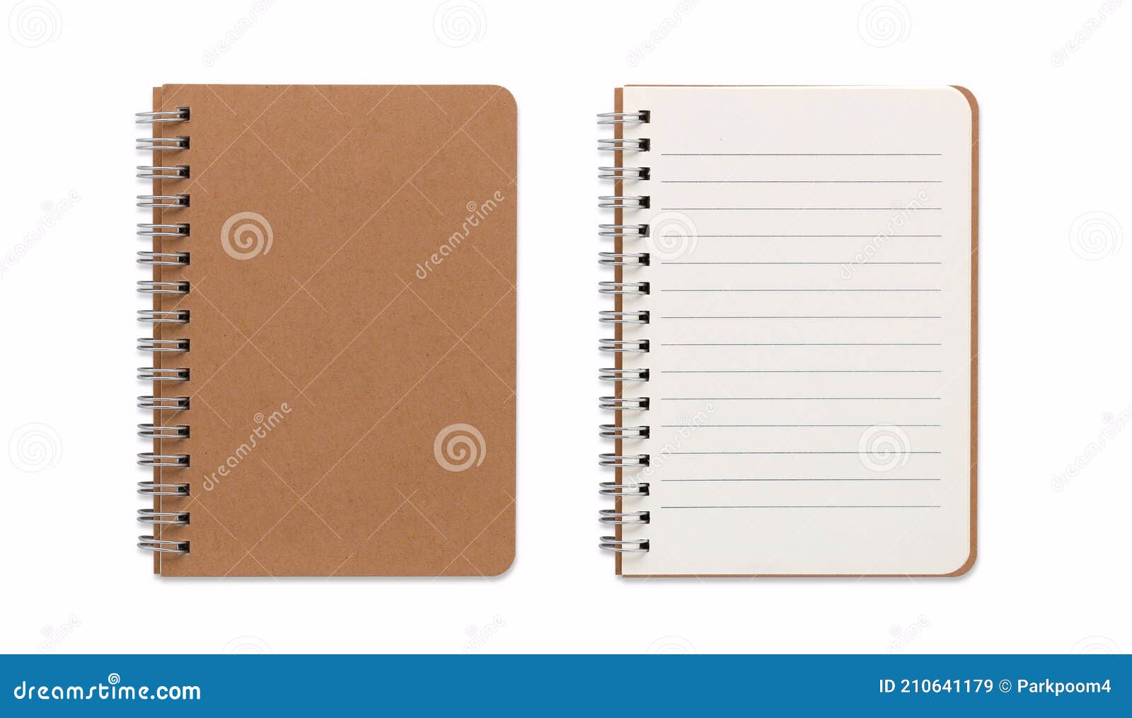 Top View Closed And Opened Image Of Spiral Blank Notebook Or Notepad ...