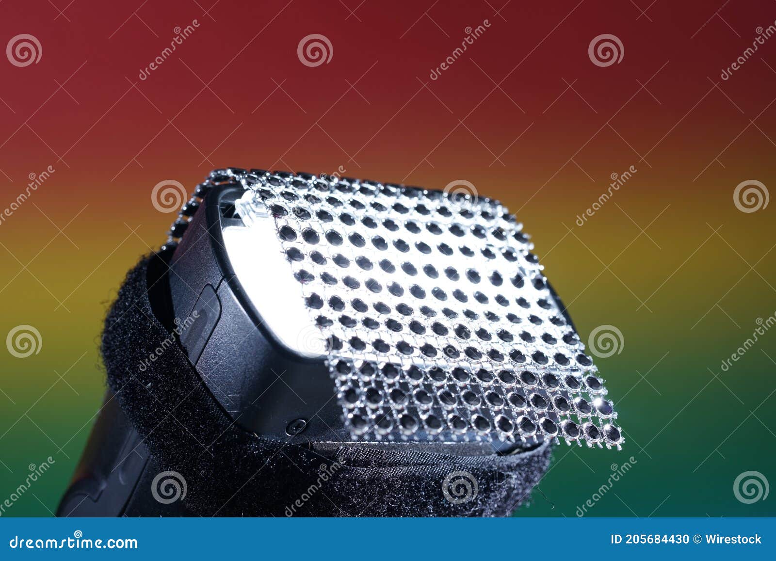 Top View Closeup of Colored Foils in Front of a Lighted Flashlight ...