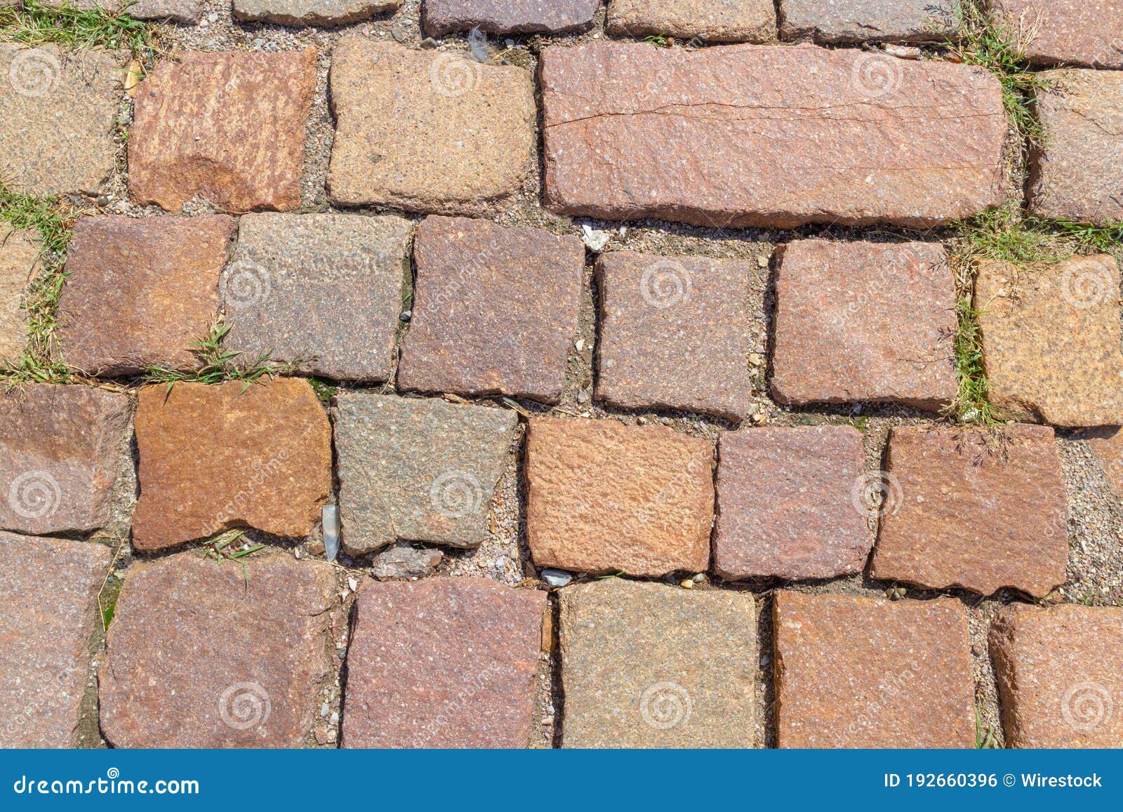 Top View Closeup Shot of a Pavement Made of Red Stone Blocks Stock ...