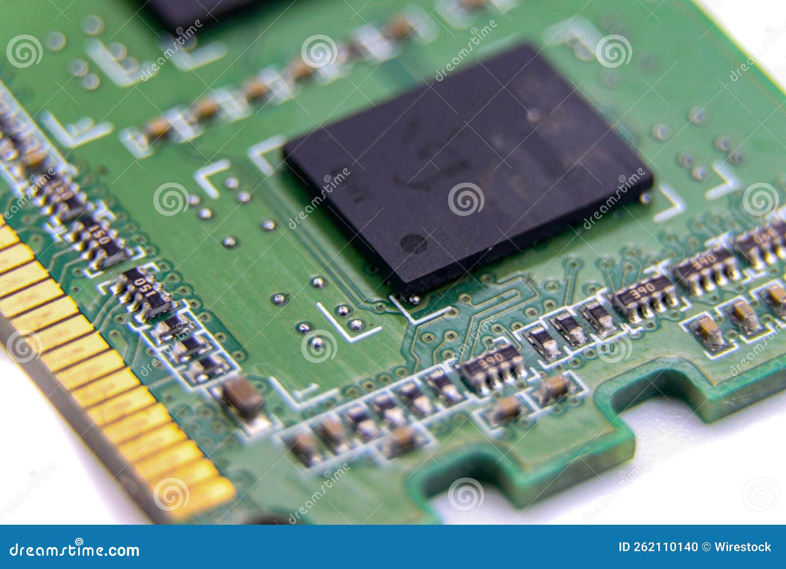 Top View Closeup View of a DDR RAM Memory Module Isolated on White Background Stock Photo ...