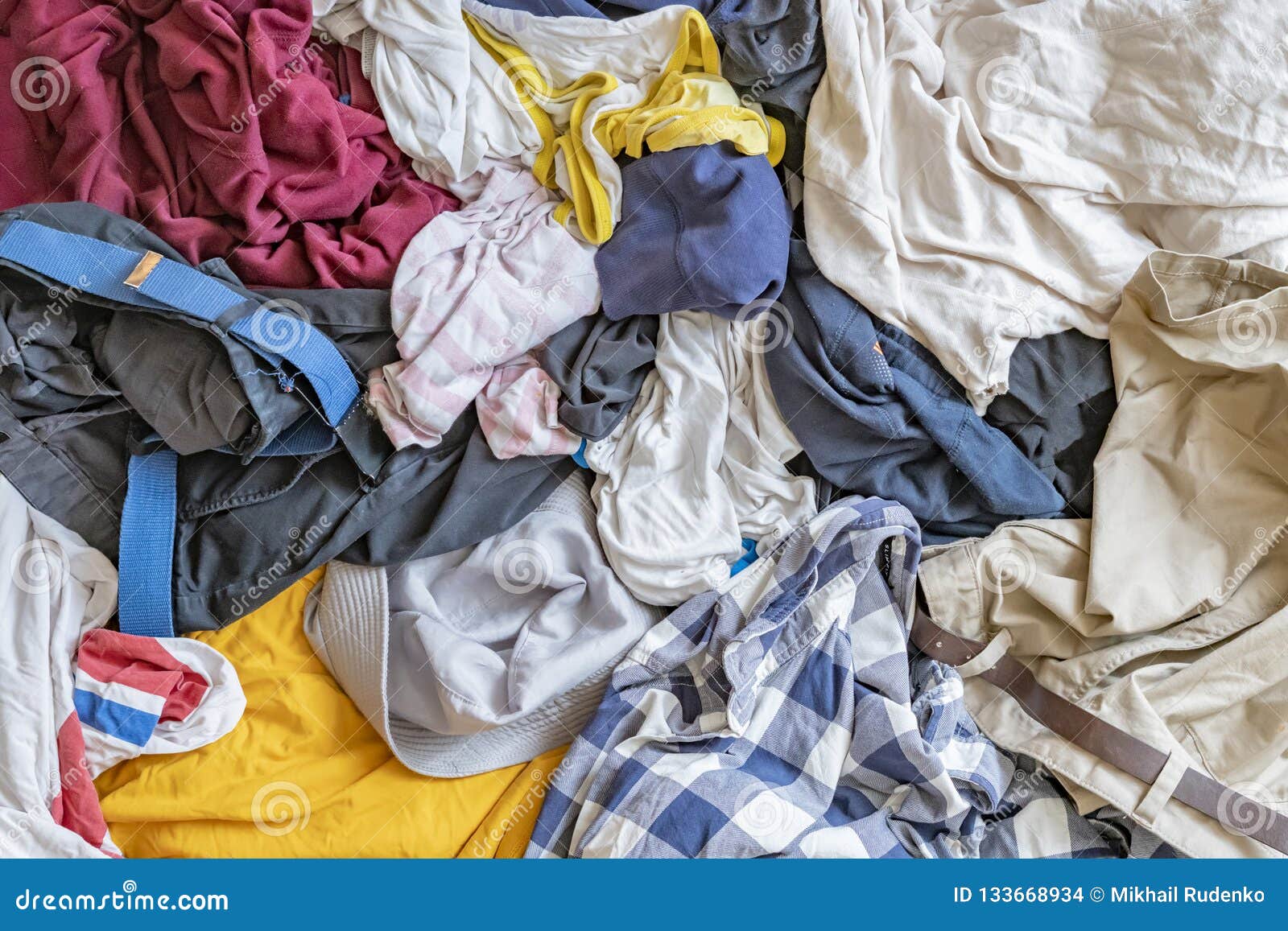 Top View of Clothes Mess Flat Lay F Stock Photo - Image of garment ...