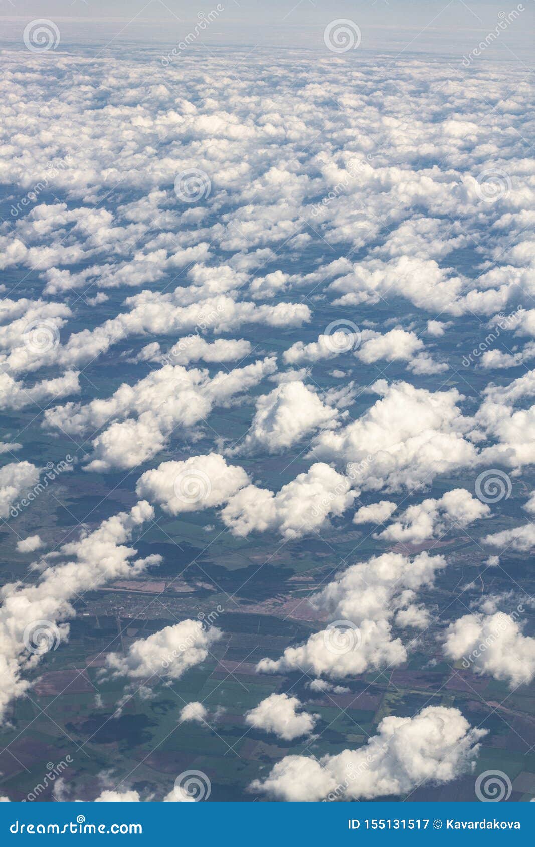.top View on Clouds and Earth Stock Image - Image of background ...