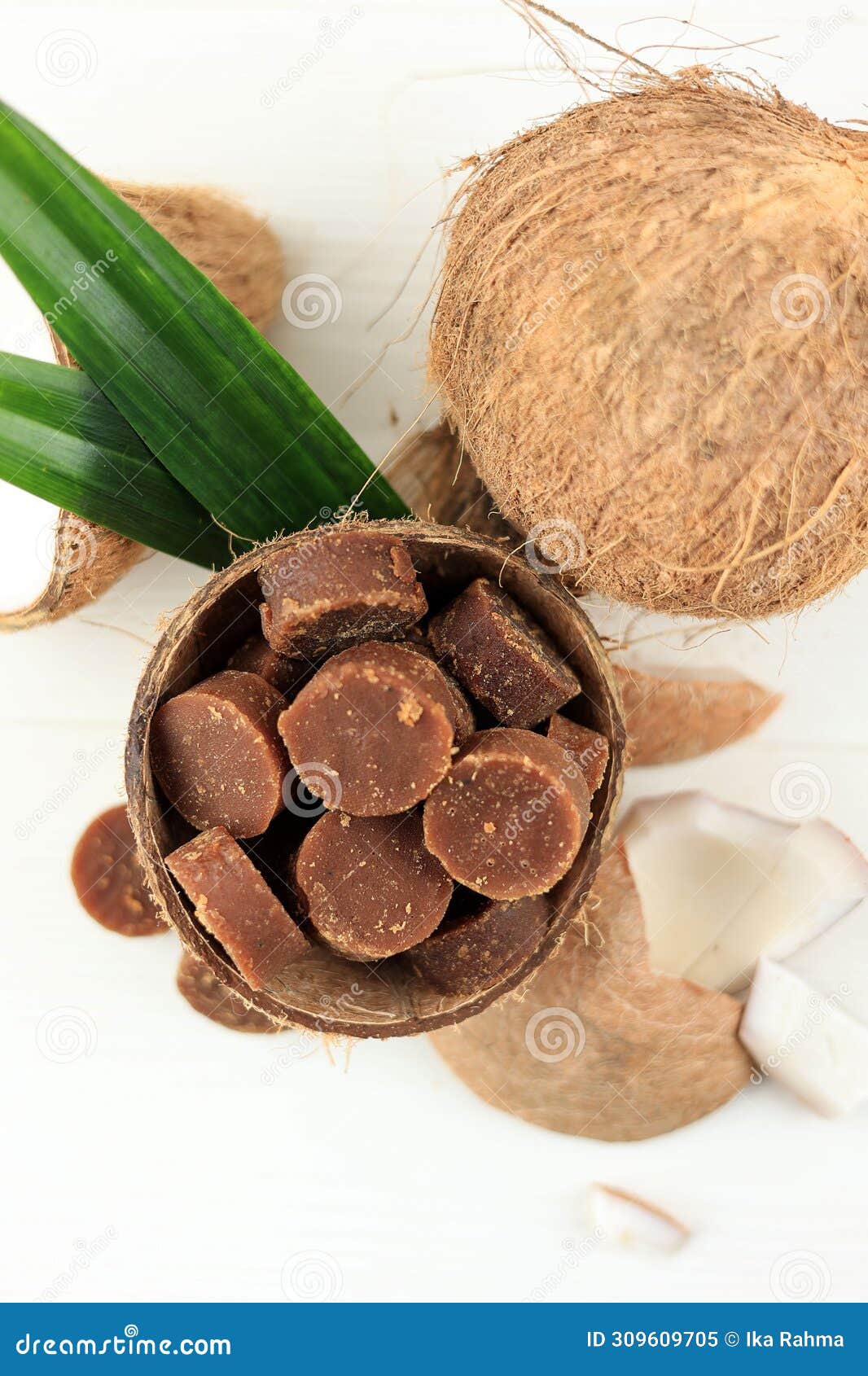 Top View Coconut Sugar Block Stock Image - Image of caramel, sweet ...