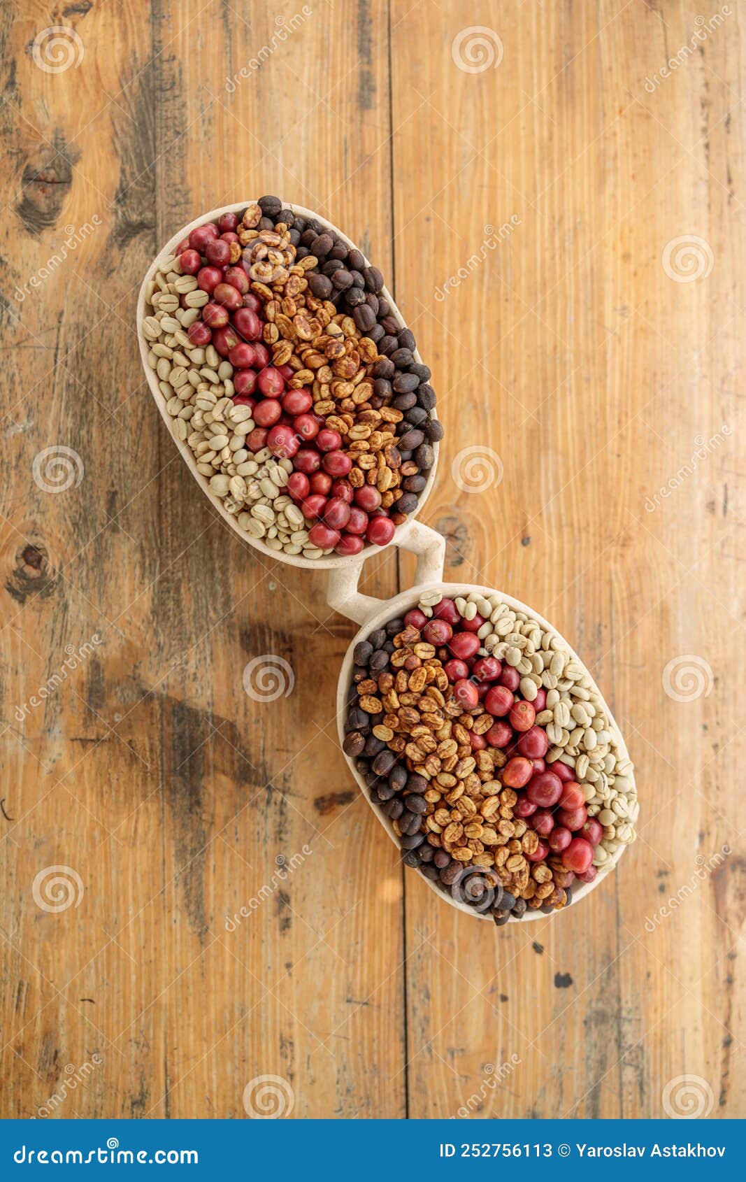 Close Up of Coffee Beans of Different Processing Processes Stock Image ...