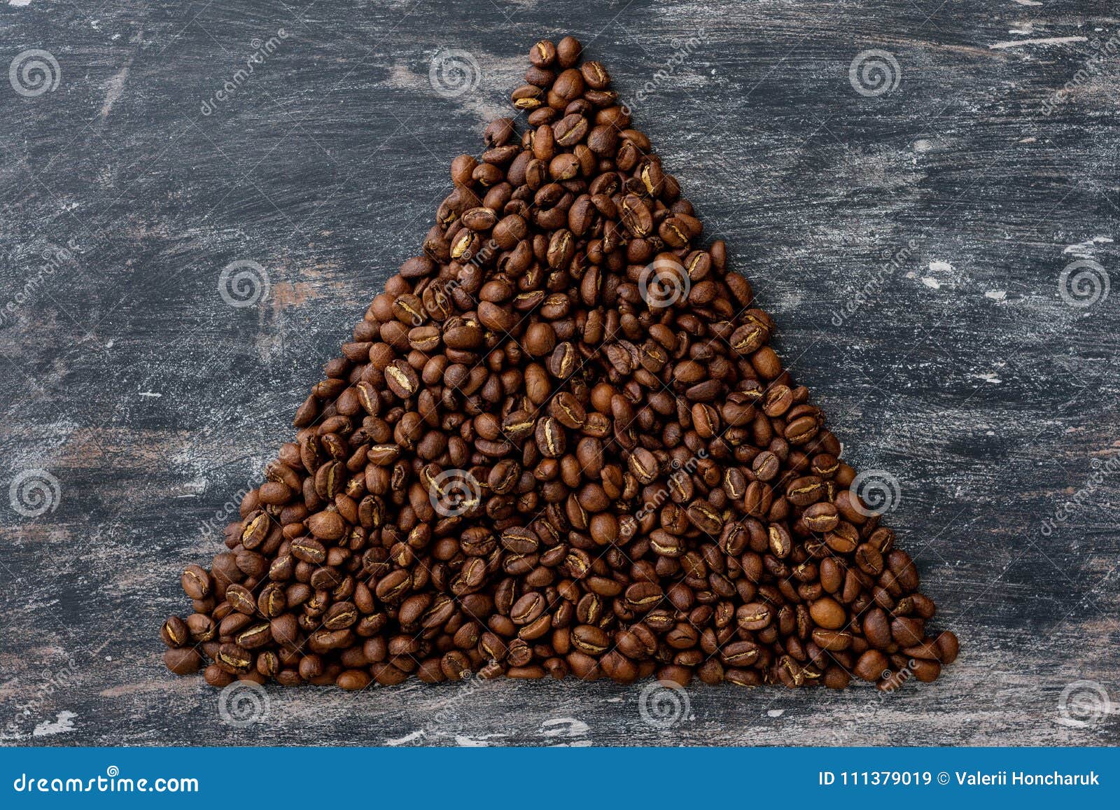 Top View of Coffee Beans in the Form of Triangle, Pyramid. Stock Image ...
