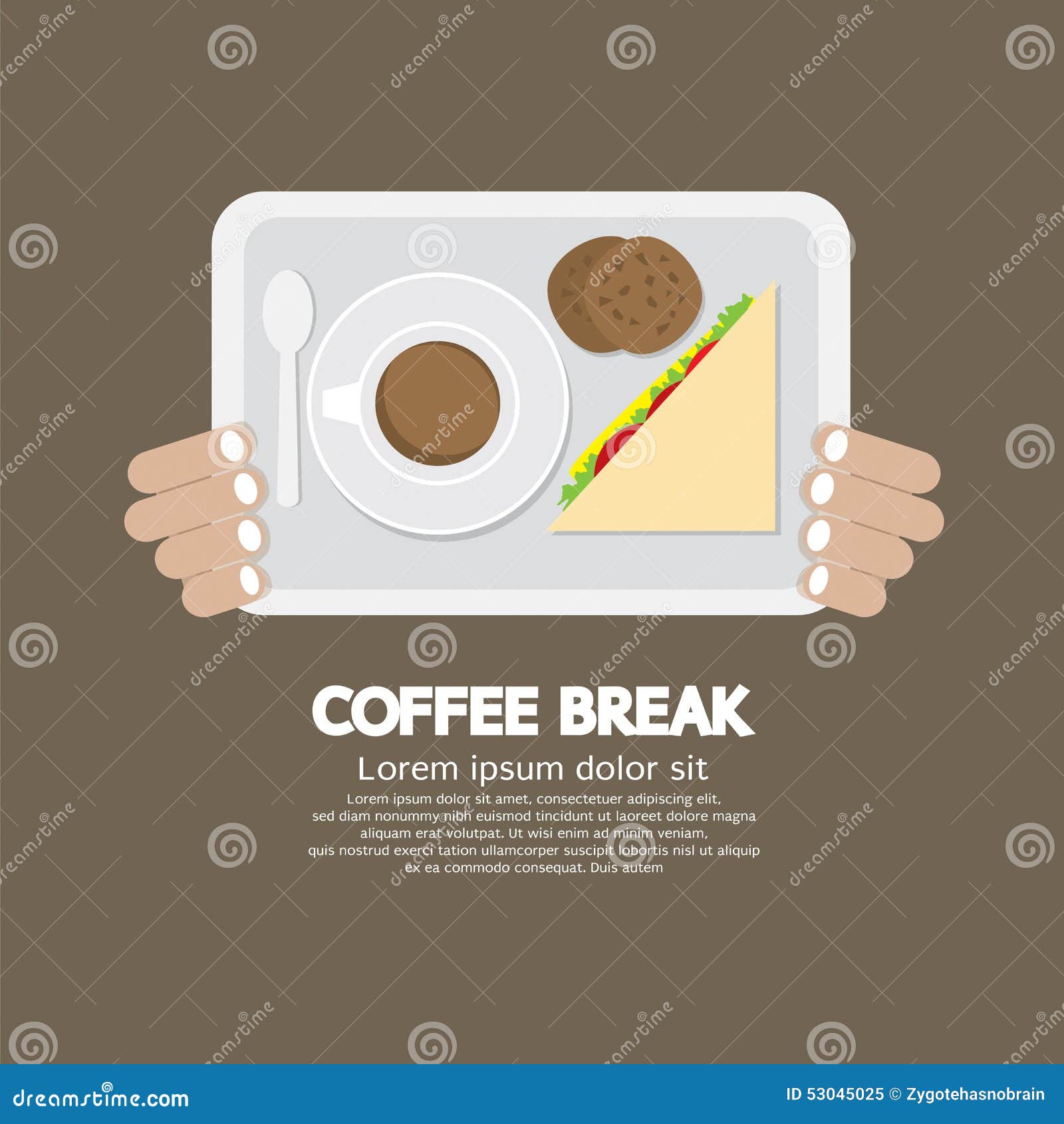 Top View Coffee Break Food and Beverage Stock Vector - Illustration of ...