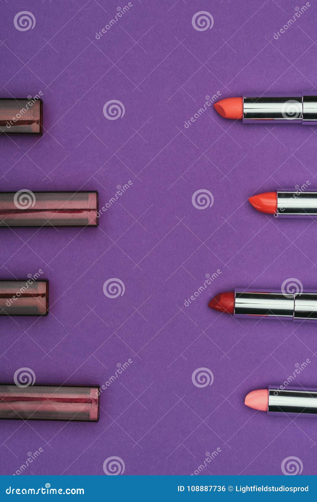 Top View of Colored Lipsticks Stock Photo - Image of table, cosmetics ...